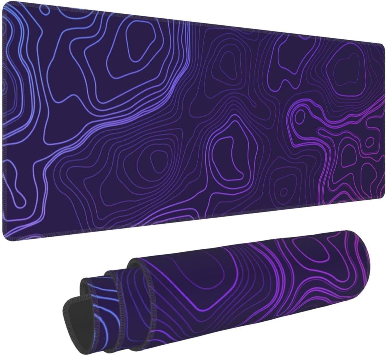 Purple Topographic Mouse Pad Large Gaming XL Map Lines Contour Desk Pad ...