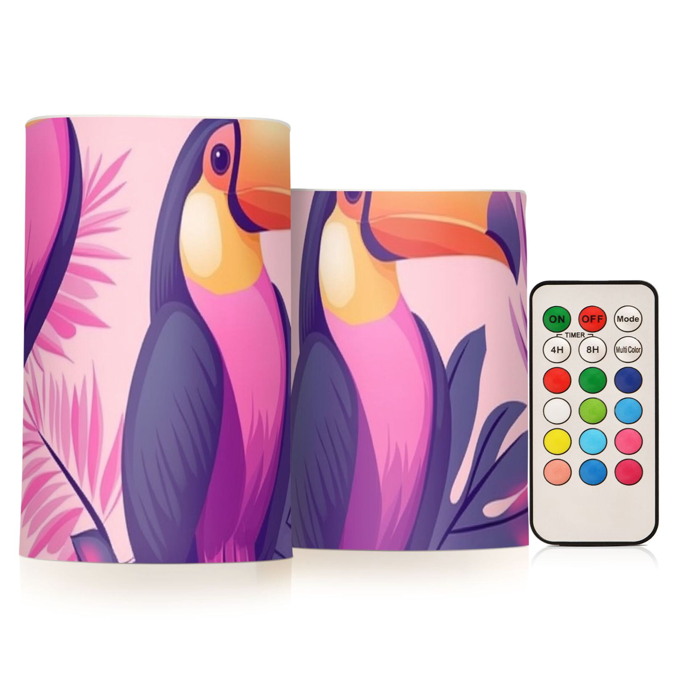 Purple Toucans Flickering Flameless Candles Battery Operated with ...