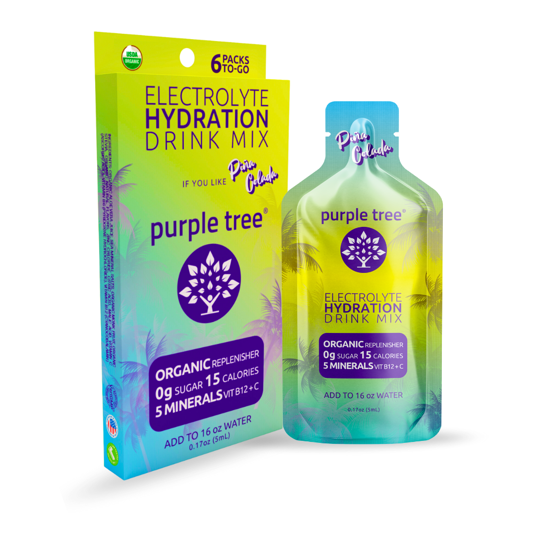 Purple Tree Organic Electrolyte Hydration Packets, Pina Colada - Sugar ...