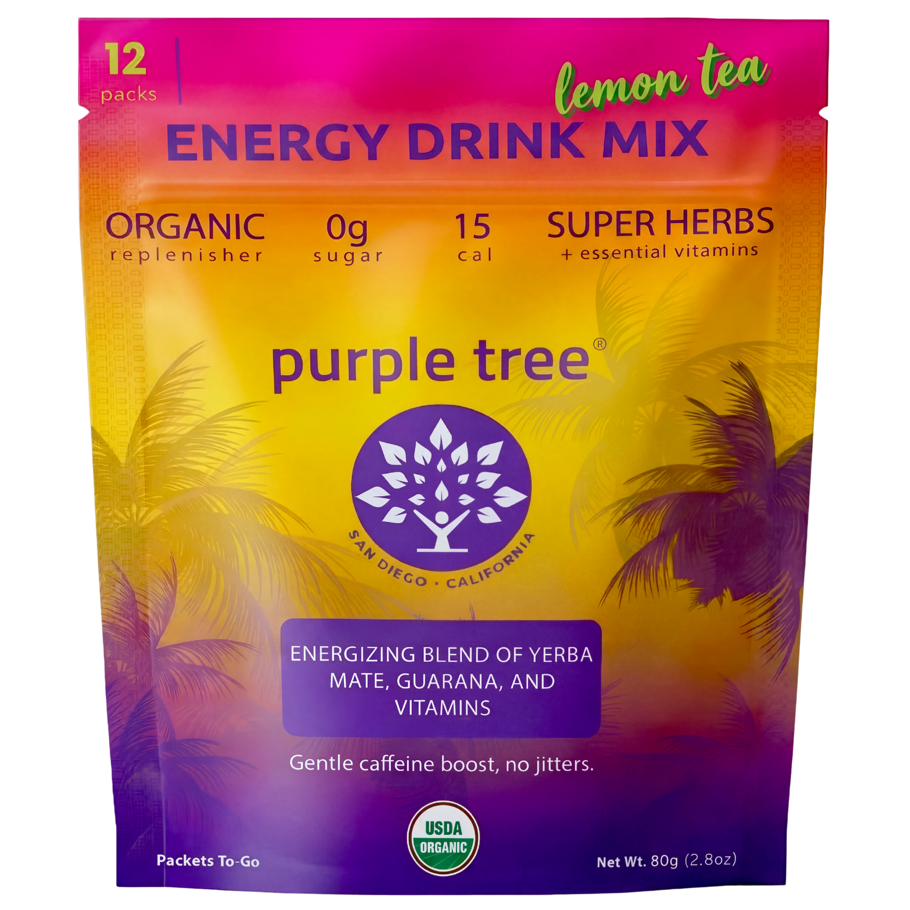 Purple Tree Organic Energy Booster Packets, Natural Caffeine, B12 ...