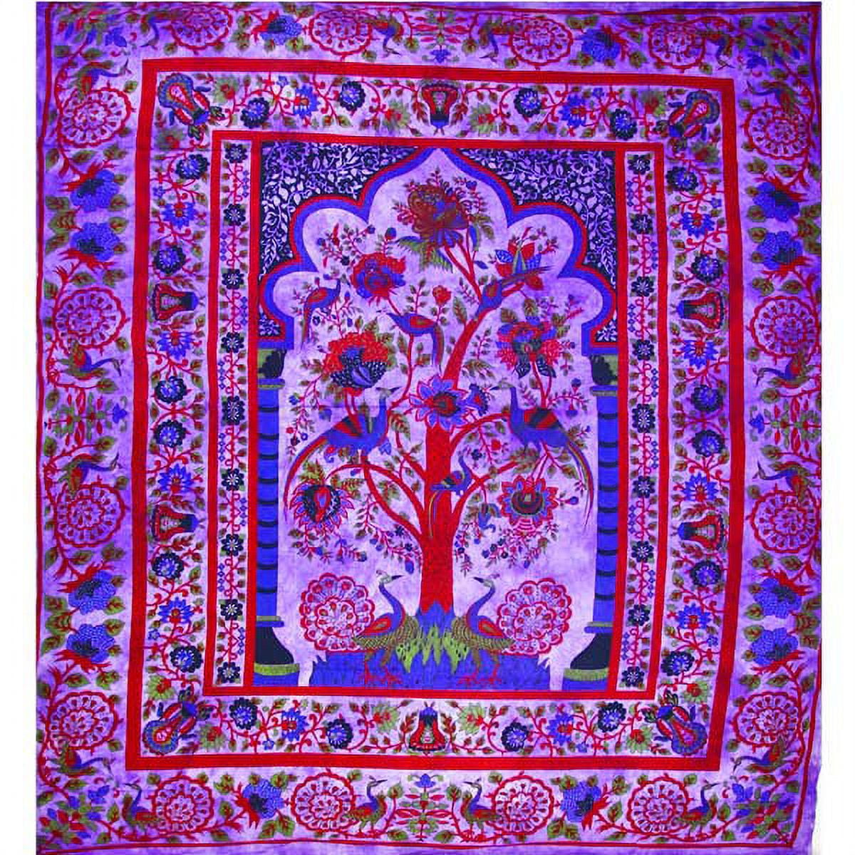 Purple Tree of Life Peacock Tapestry - Walmart.com