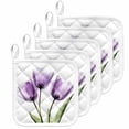 Purple Tulip Pot Holders for Kitchen Heatproof Potholder, 5 Pack ...