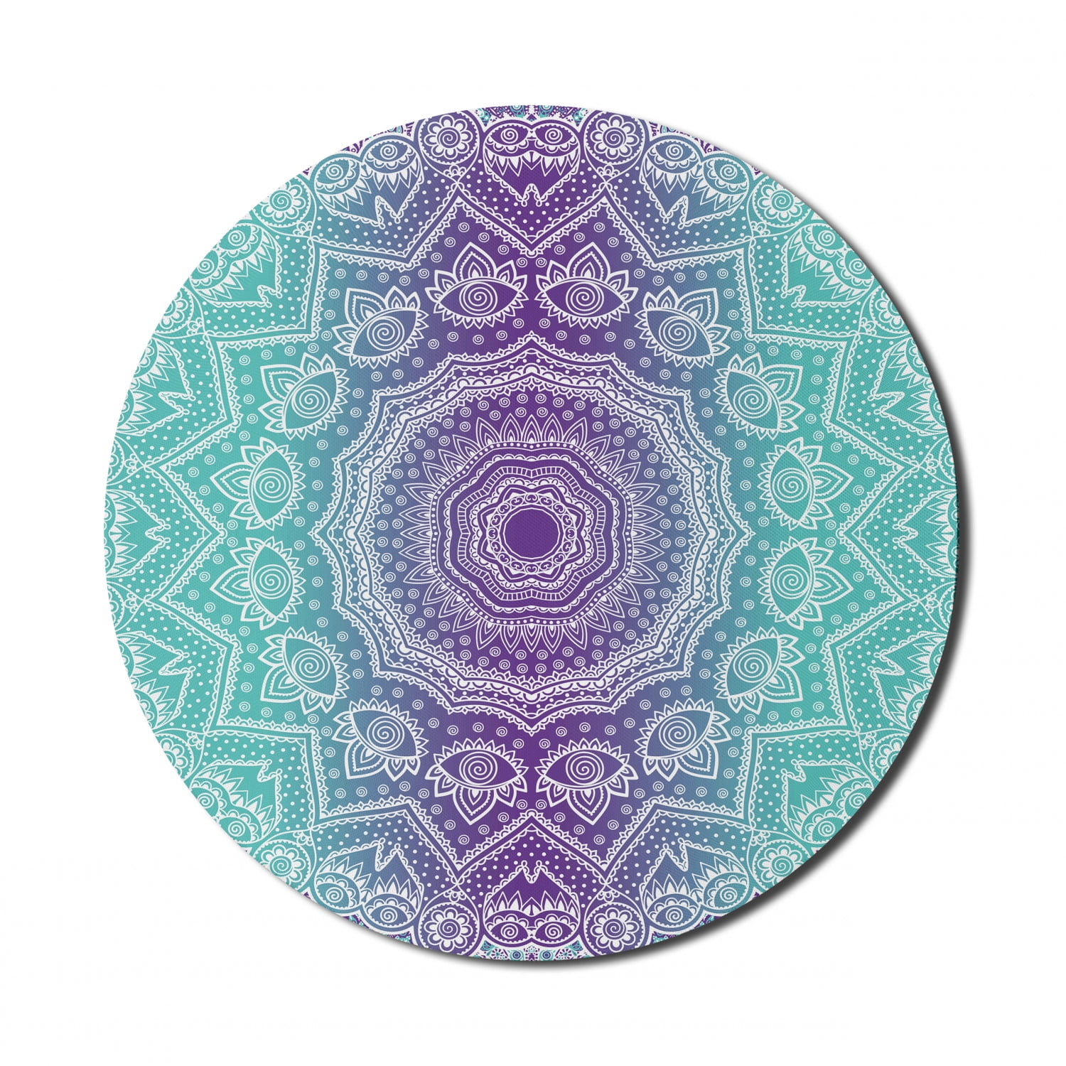 Purple and Turquoise Mouse Pad for Computers, Hippie Ombre Mandala ...