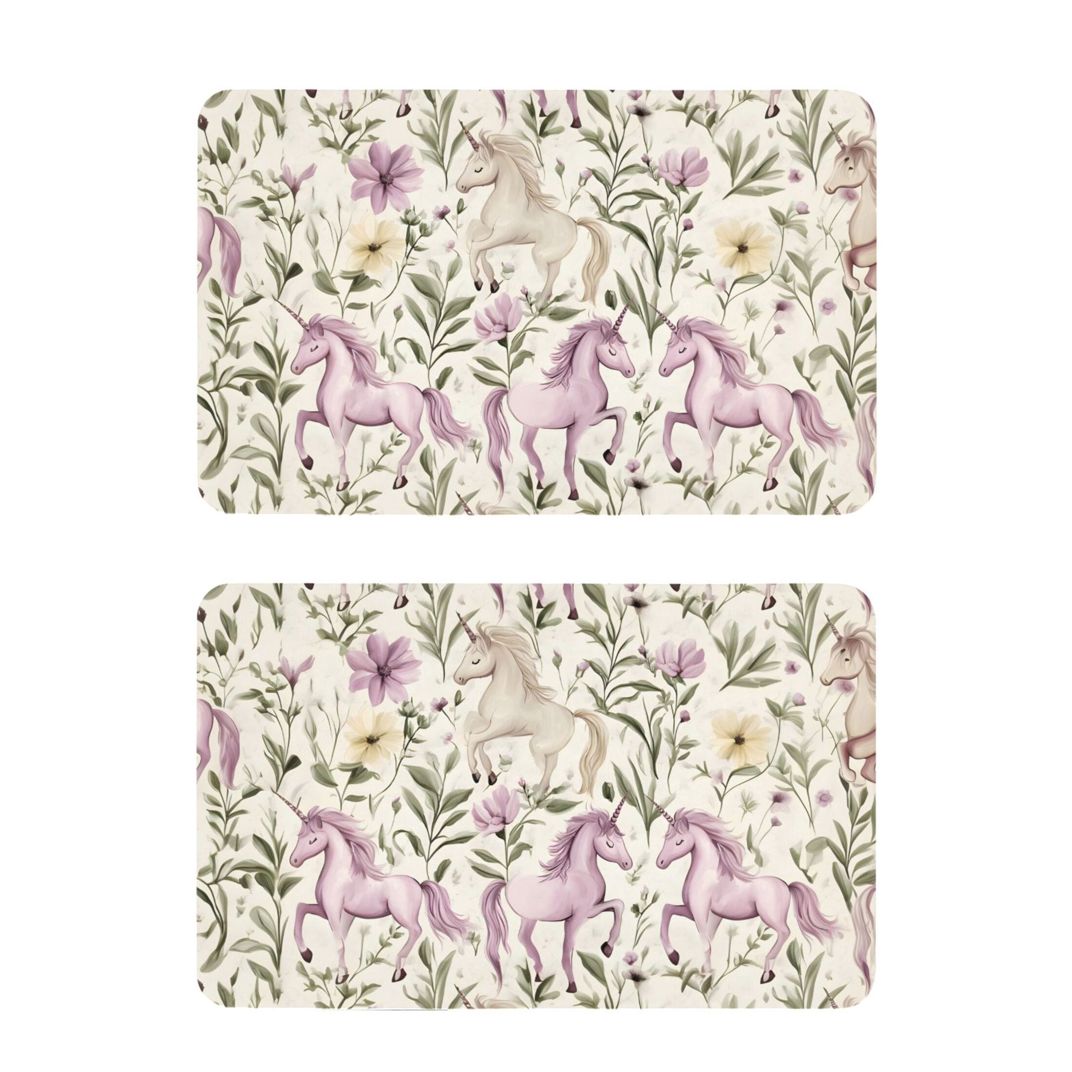 Purple Unicorn Figure Fridge Magnets Square Refrigerator Magnets ...