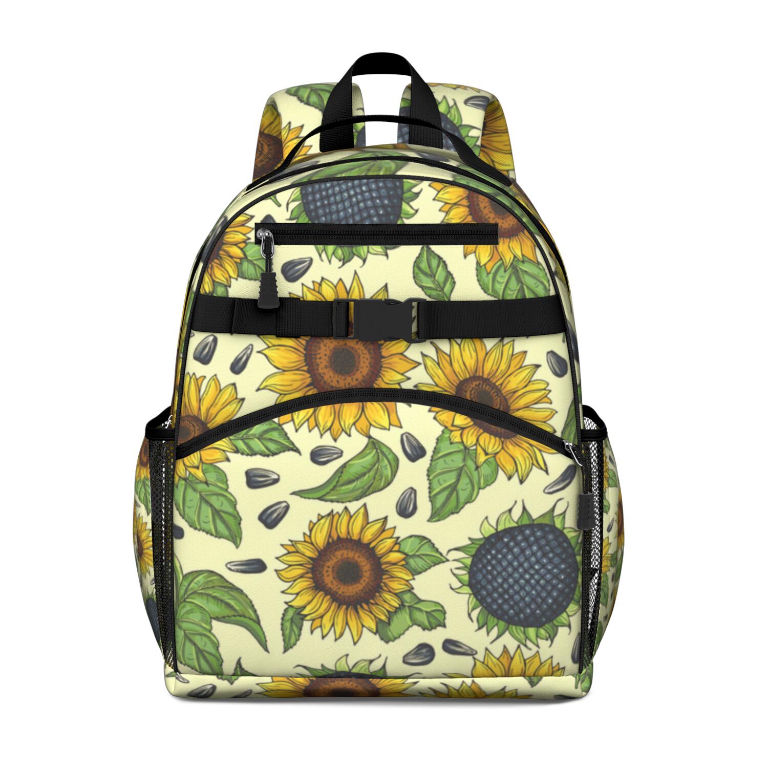 Yellow Sunflower Seed Pattern Backpack for School,Cute School Bag ...