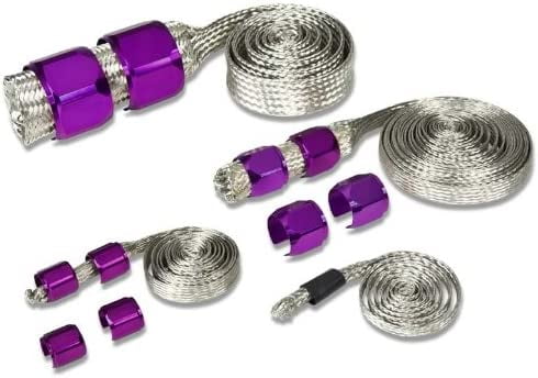 Purple Universal Stainless Steel Braided Hose Dress Up Kit Oil/Fuel ...