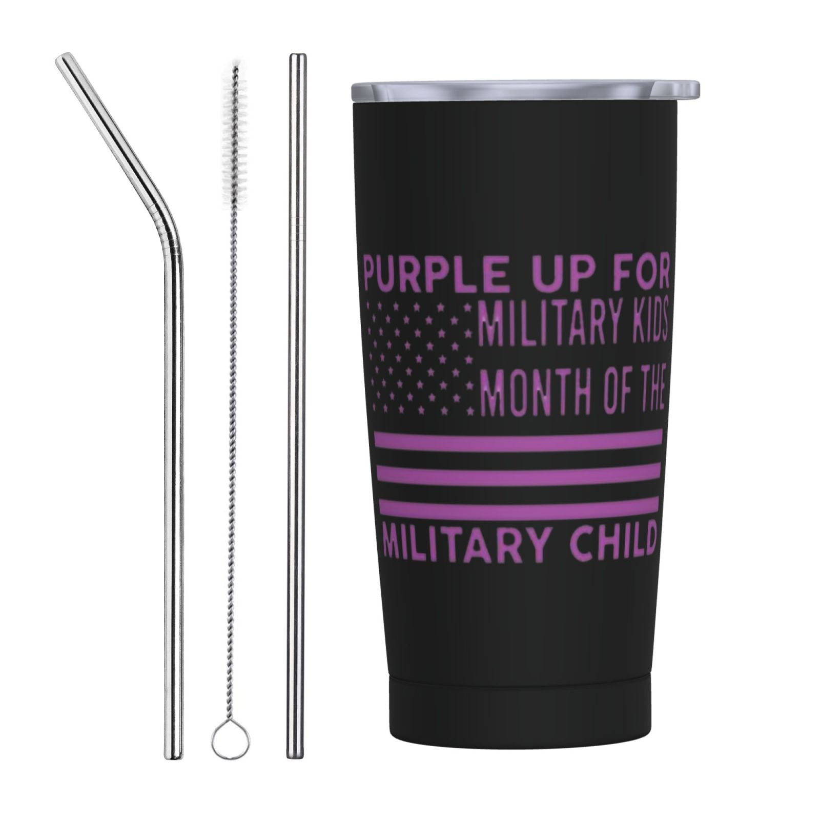 Purple Up Military Ki-ds Military Ch-ild Month 20oz Stainless Steel ...