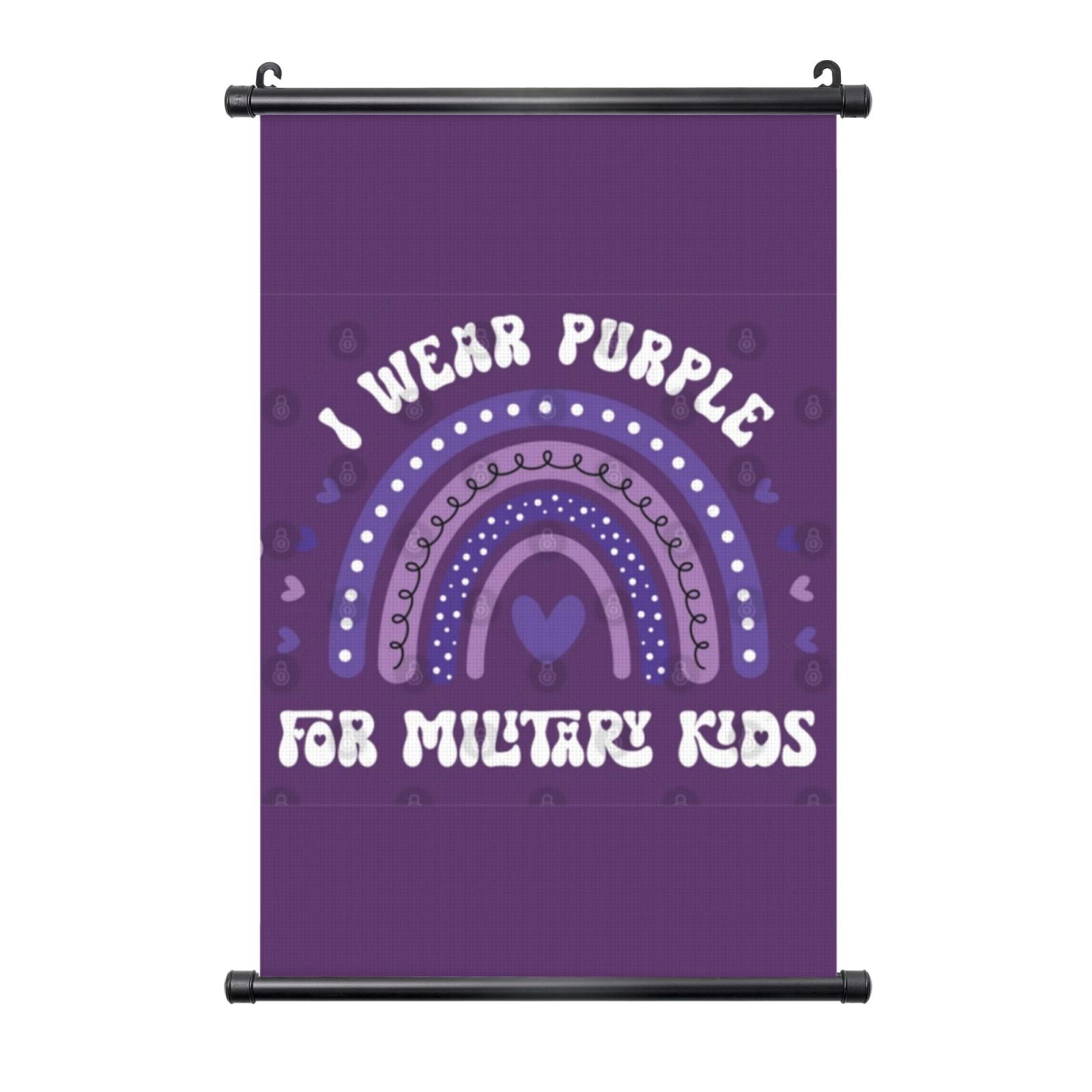 Purple Up Military Ki-ds Military Chi-ld Month Poster Wall Art Banner ...