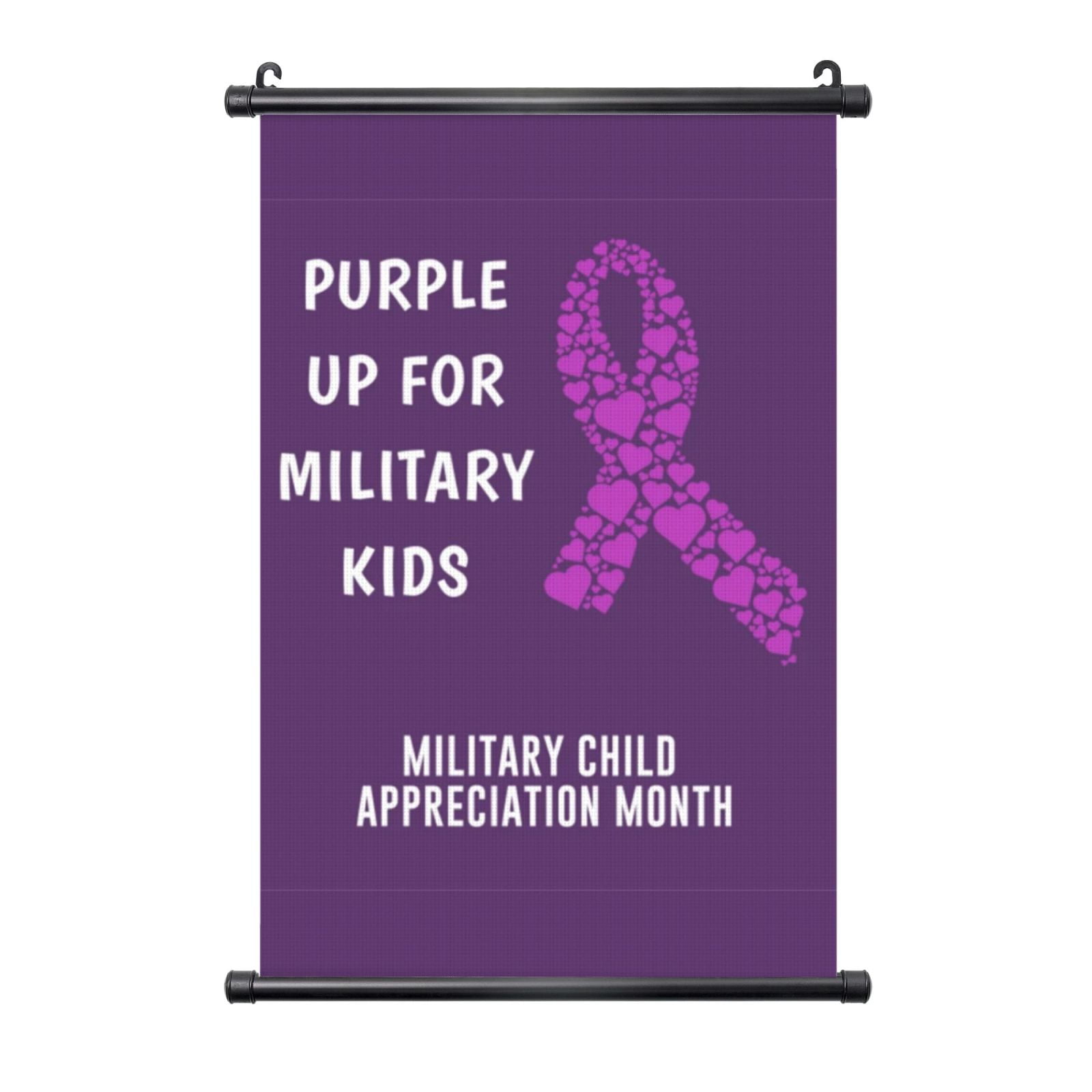Purple Up Military Ki-ds Military Chi-ld Month Poster Wall Art Banner ...