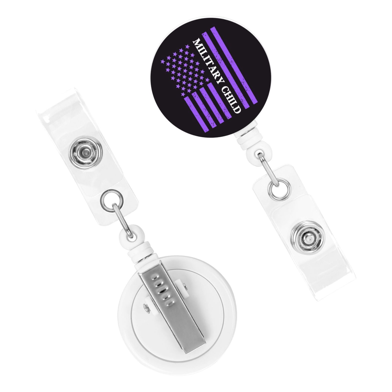 Purple Up Military Kids Military Child Month Badge Reel Retractable ...