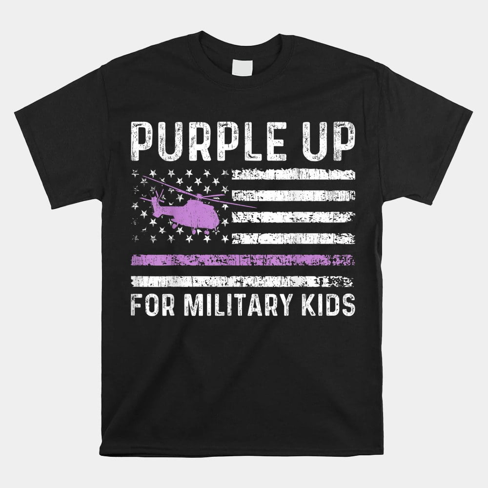 Purple Up Military Kids Military Child American Flag Shirt - Walmart.com