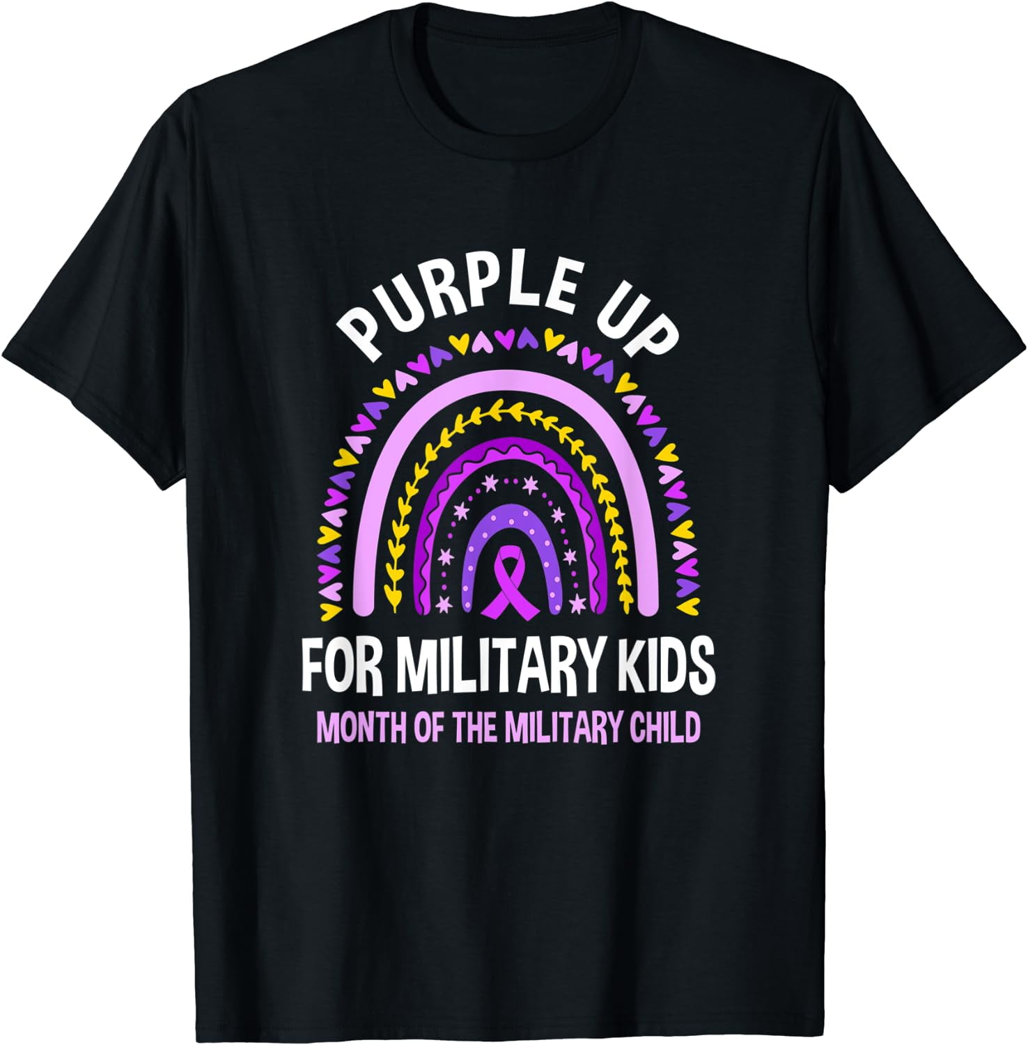 Purple Up Military Kids Month Of The Military Child Rainbow T-Shirt ...