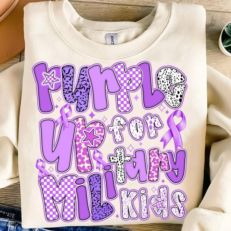 Purple Up Military Kids Sweatshirt, Month of the Military Child Shirt ...