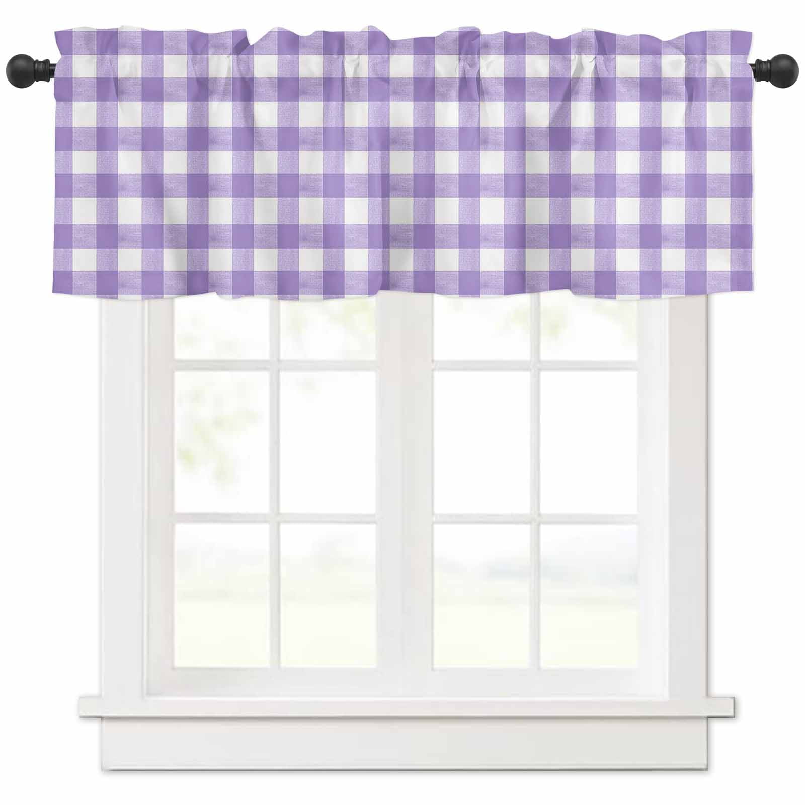 Purple Valances for Windows Farmhouse Kitchen Curtains Valances Rod ...