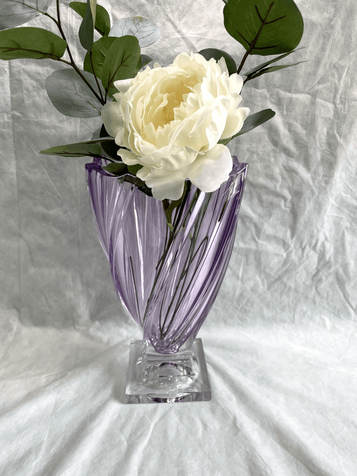 Purple Vase 13" Bud Vase Home Decor Czech Bohemia Crystal Flower Vase ...