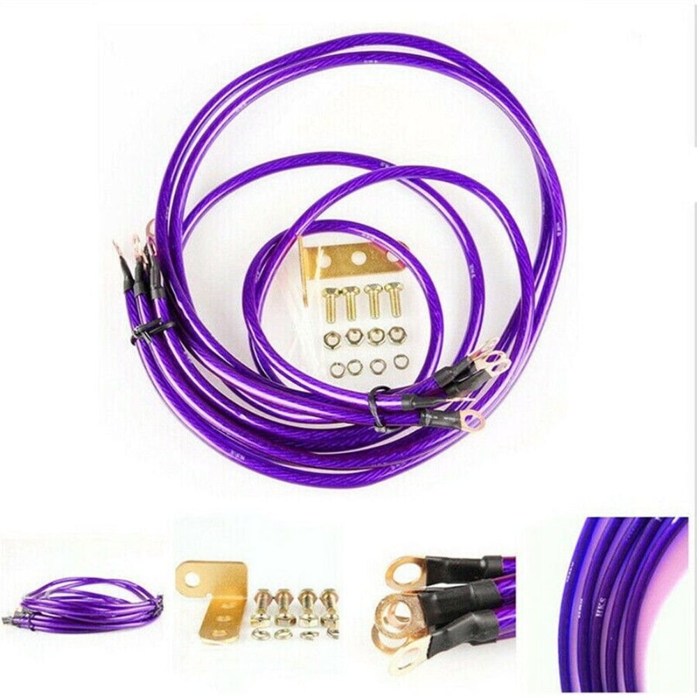 Purple Vehicle 5-Point Performance Grounding Wire Ground Cable ...