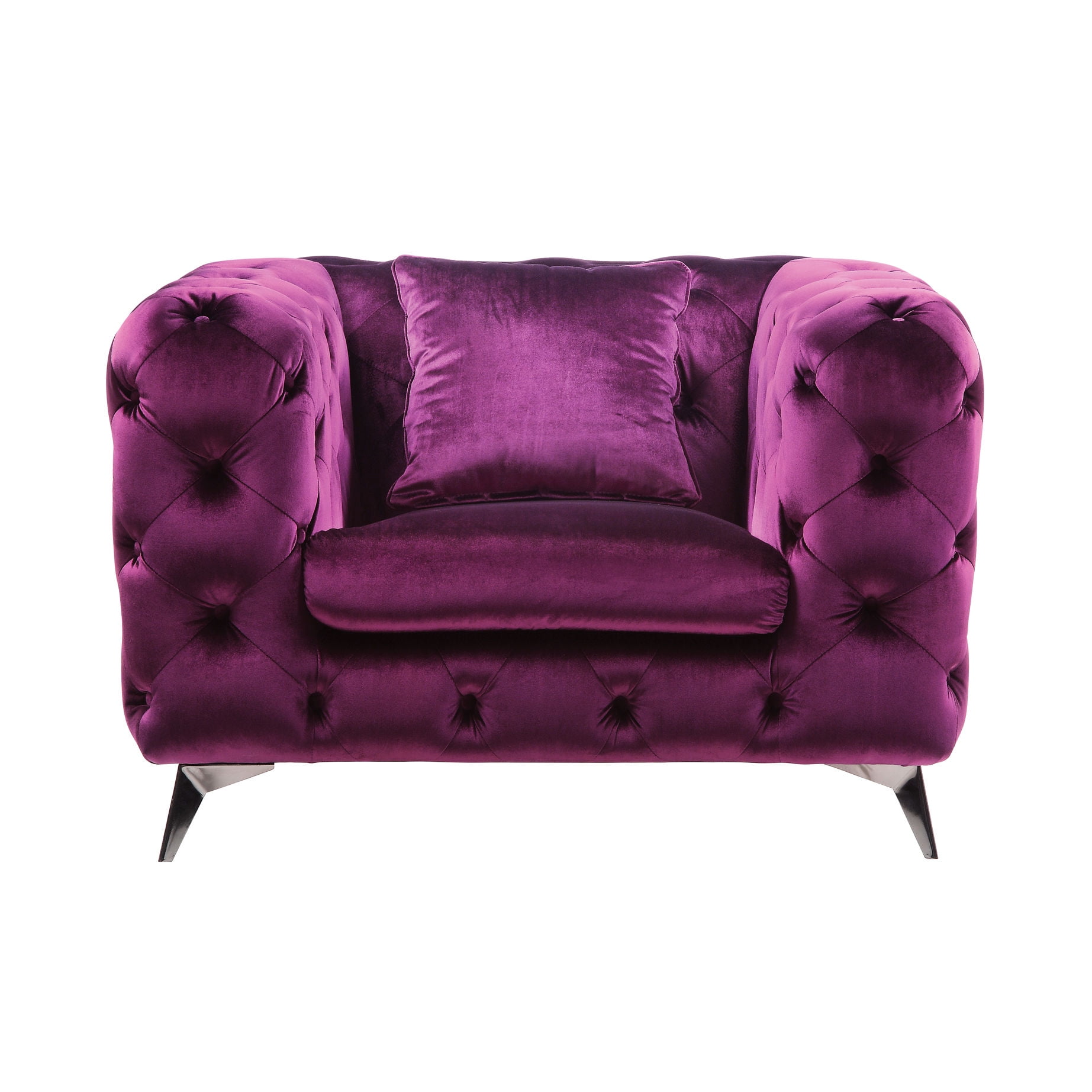 Purple Velvet Chair - Diamond Pattern Stitch - Home Lounging Areas ...