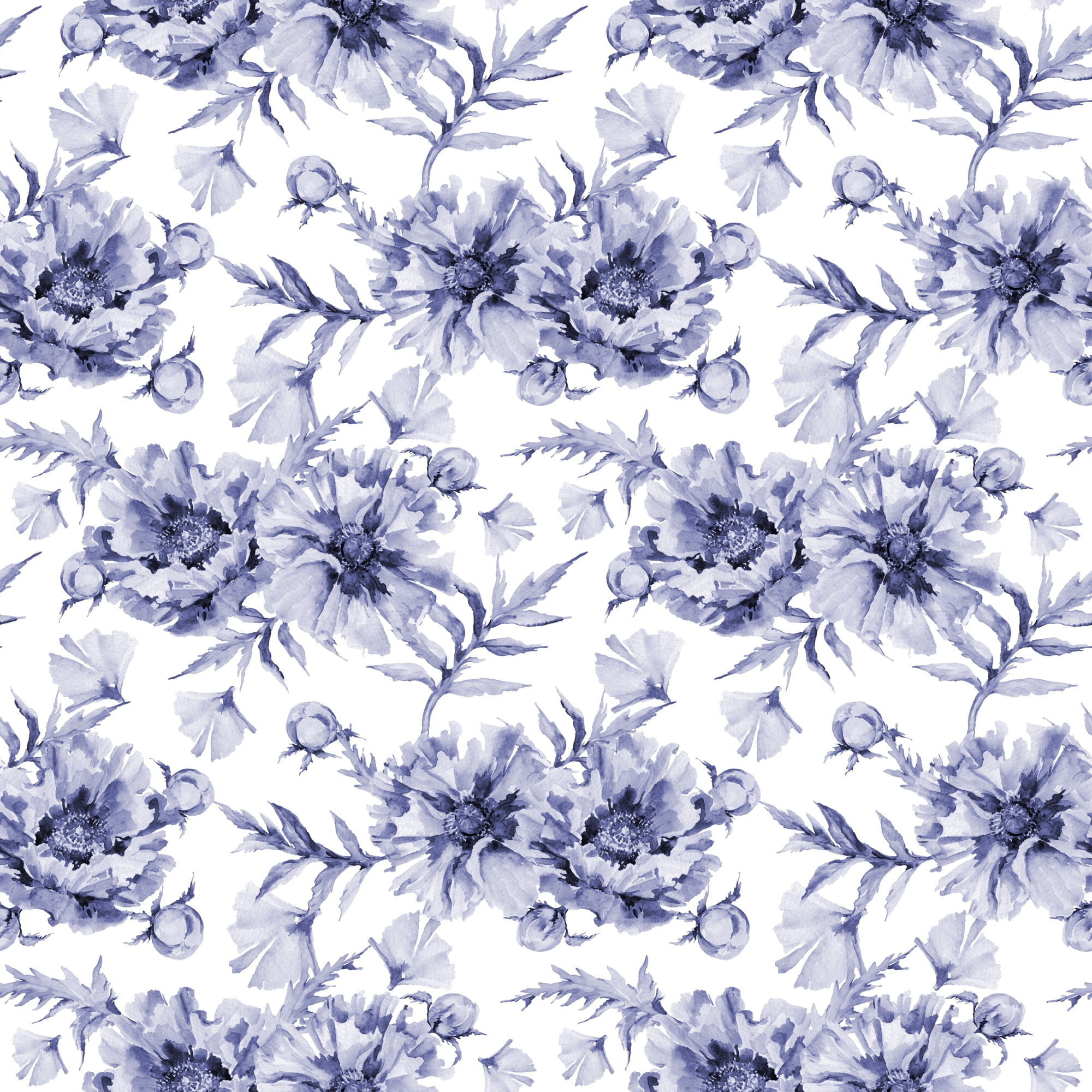 Purple Victorian Flowers Removable Wallpaper 10'L x 24''W - Walmart.com