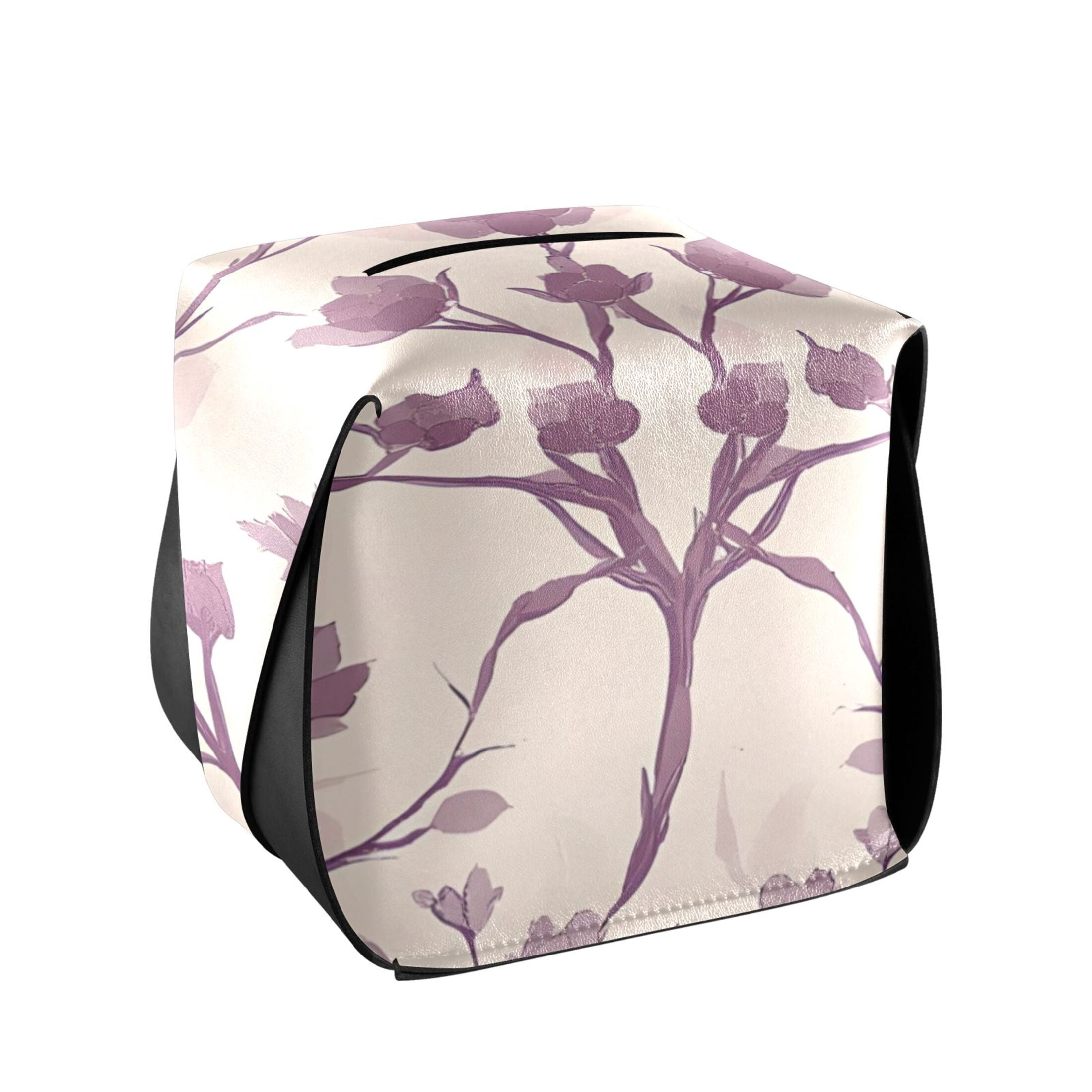 Purple Vines Tissue Box Cover Leather Square Rectangle Tissue Box ...