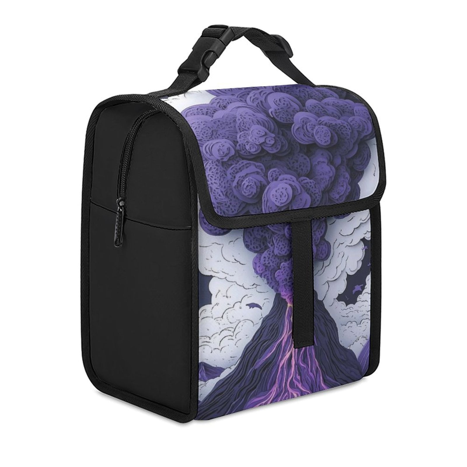 Purple Volcano Lunch Bag Insulated Portable Lunch Box Cooler Bag for ...