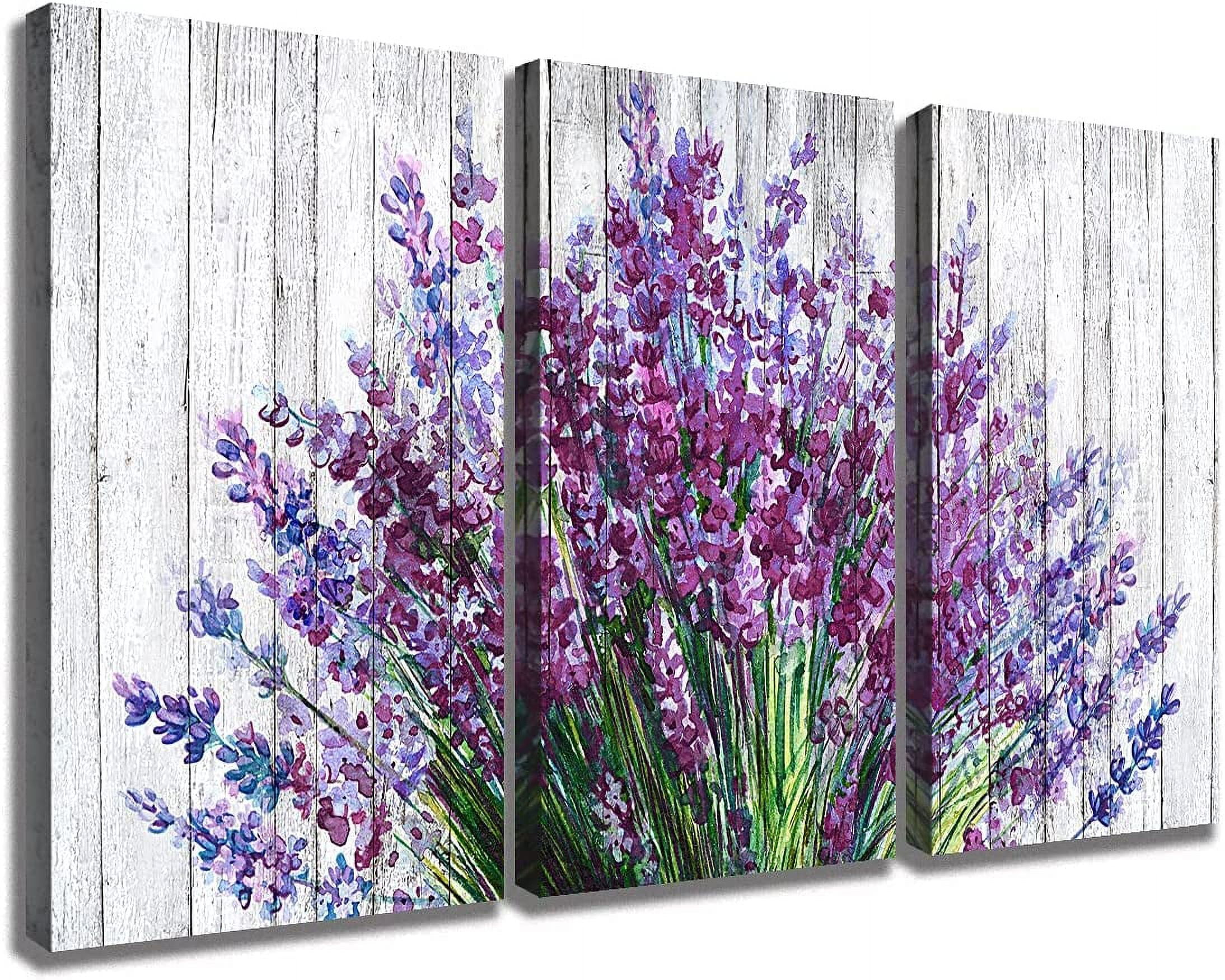 Purple Wall Decor Rustic Lavender Wall Art Purple Bathroom Bedroom ...