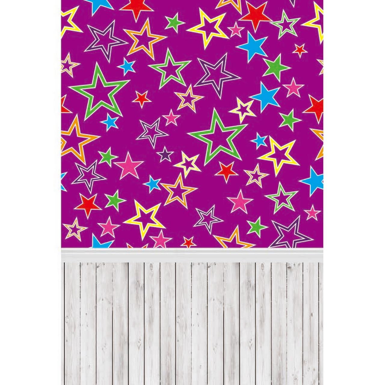 Purple Wallpaper Star Pattern Background Party Backdrops Children Baby ...