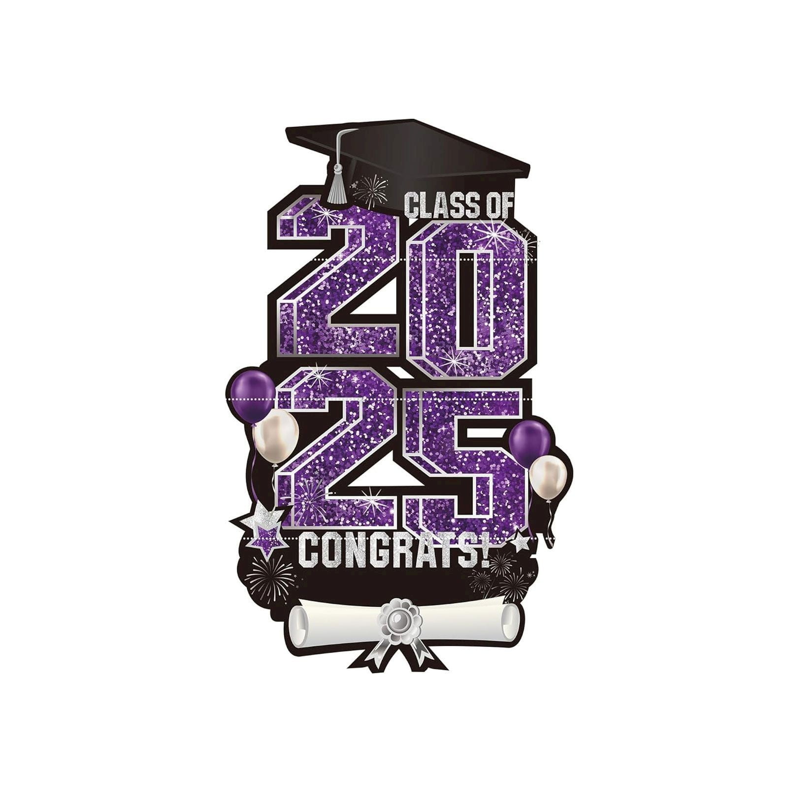 Purple Waterproof 2025 Grad Yard Signs Plastic Graduation Yard Signs ...