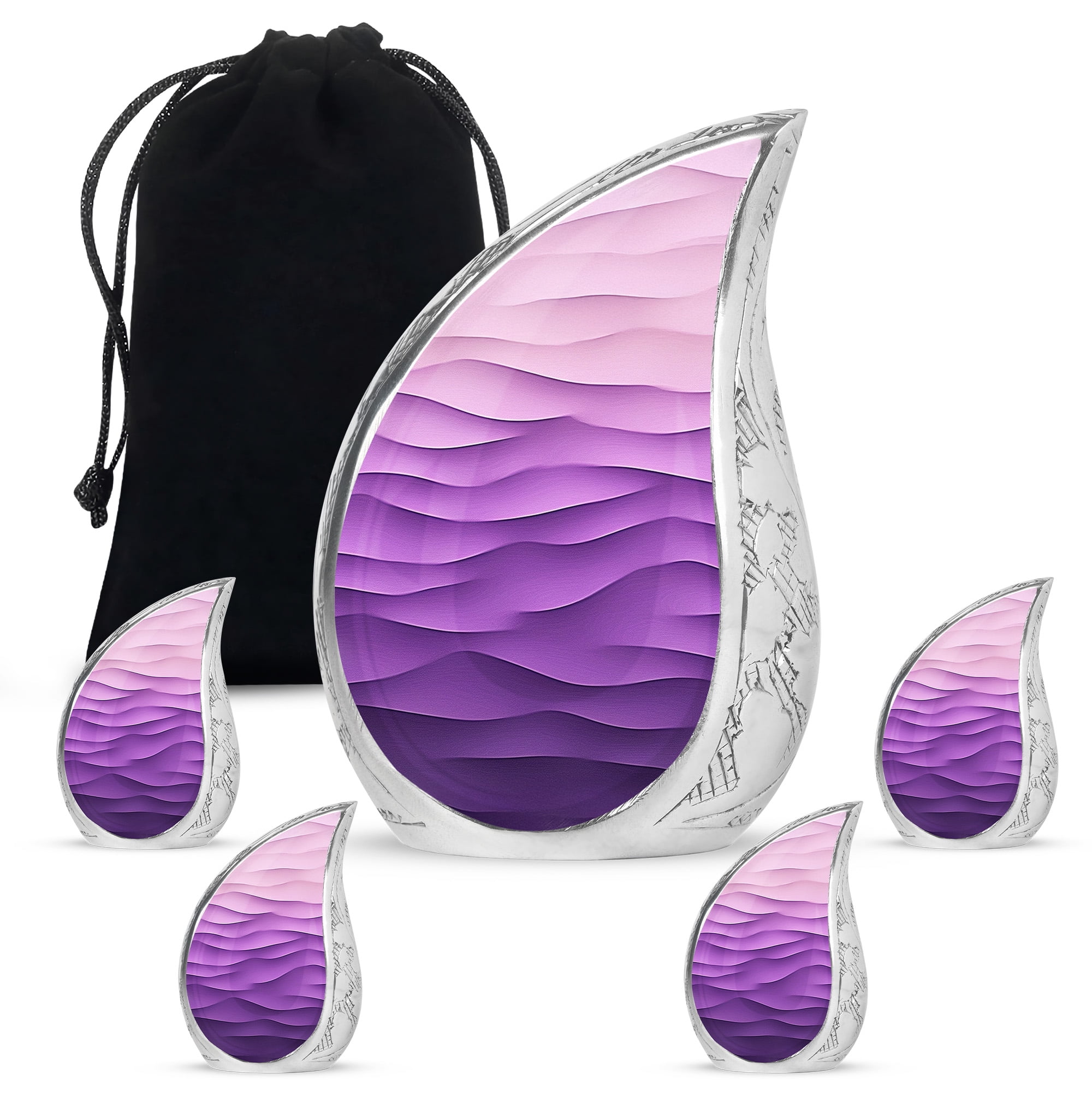 Purple Wave Pattern Tiny Urns For Human Ashes Adult Mom - Funeral Large ...
