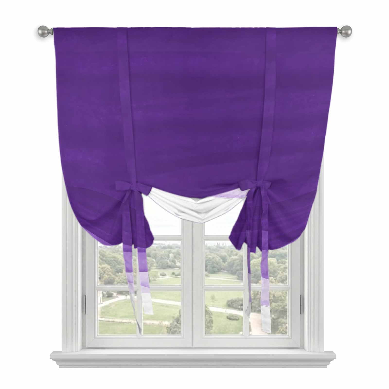 Purple Waves Tie Up Curtains for Windows, Adjustable Balloon Window ...