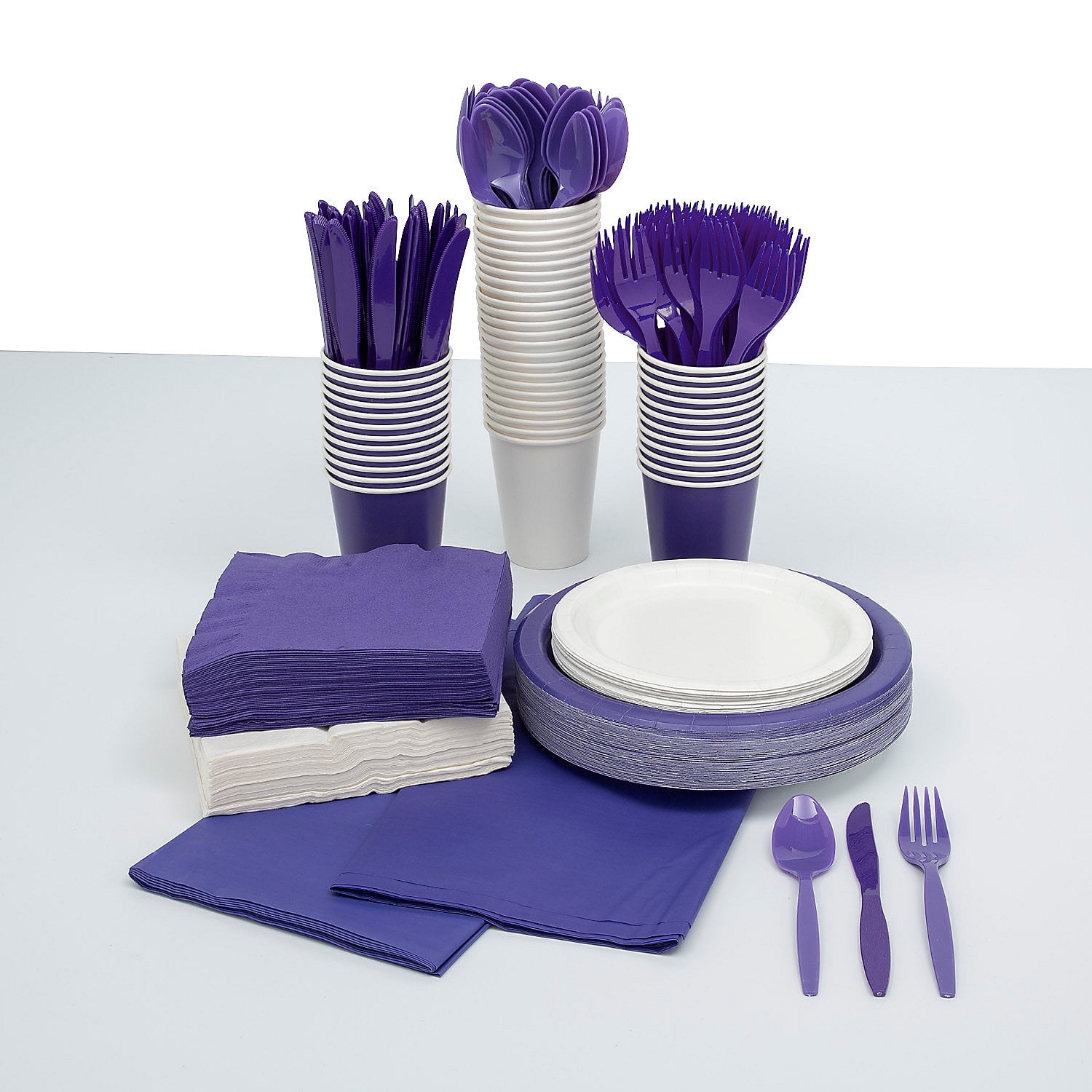 Purple & White Disposable Tableware Kit Assortment May Vary - Walmart.com