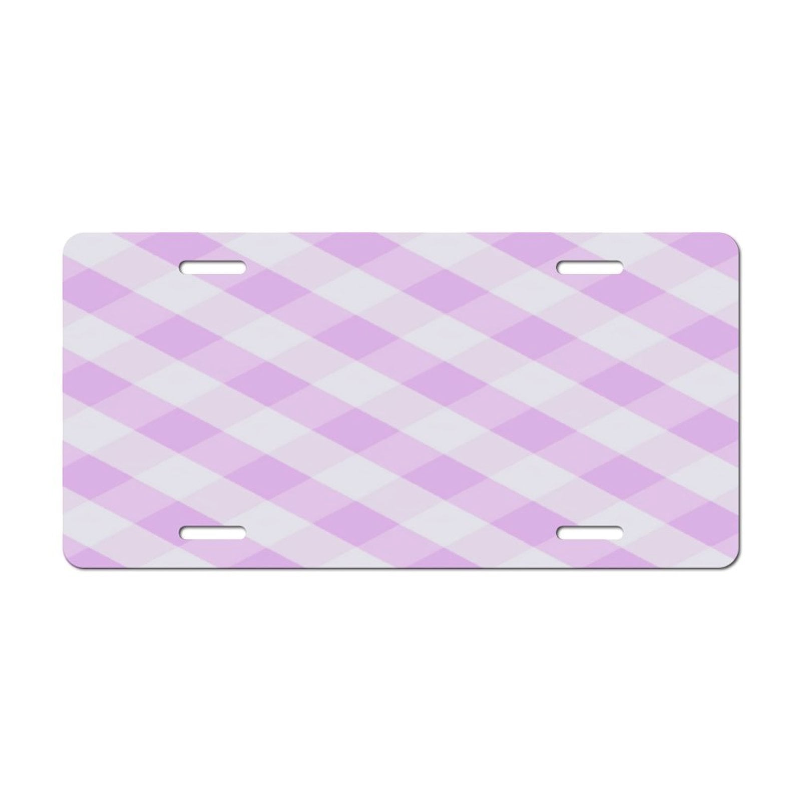 Purple And White Gingham Pattern Car Decorative Front License Plate ...