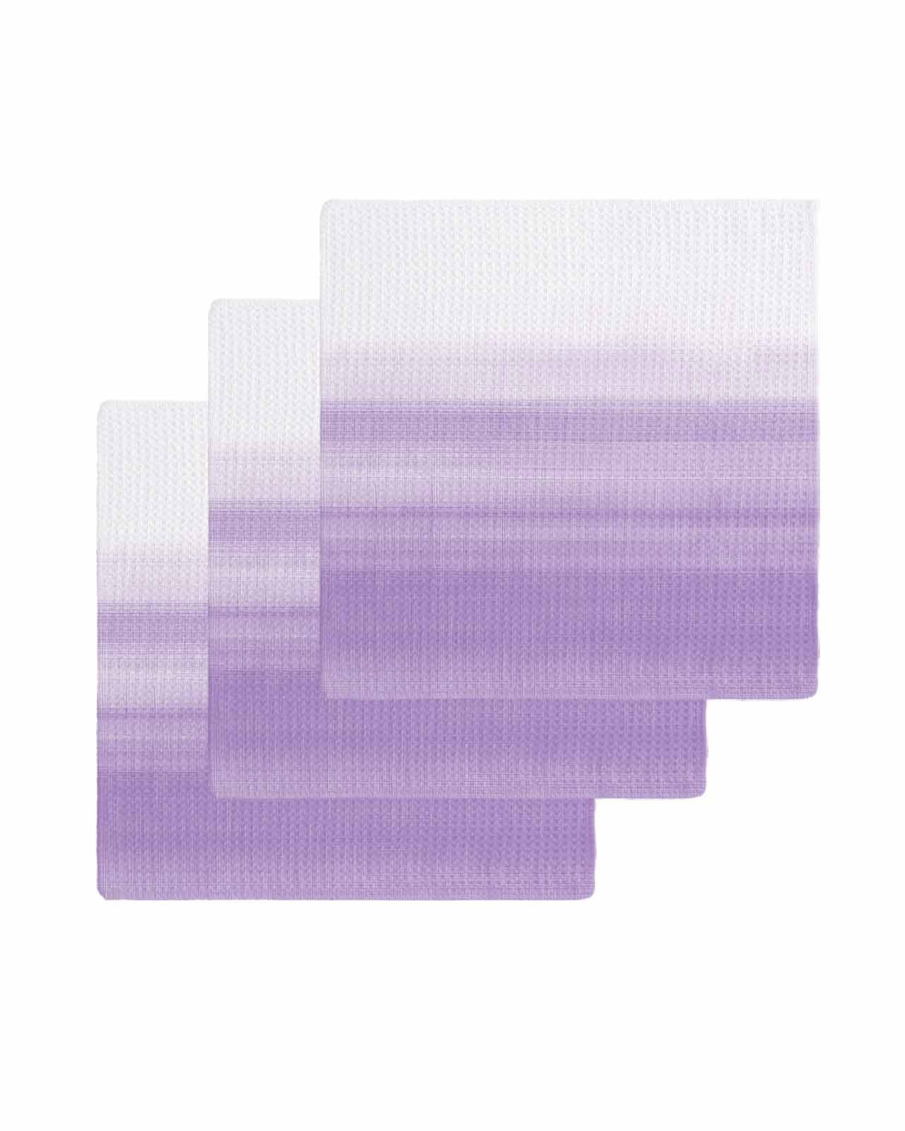Purple White Ombre Kitchen Dish Towels for Drying Dishes Set of 3 ...
