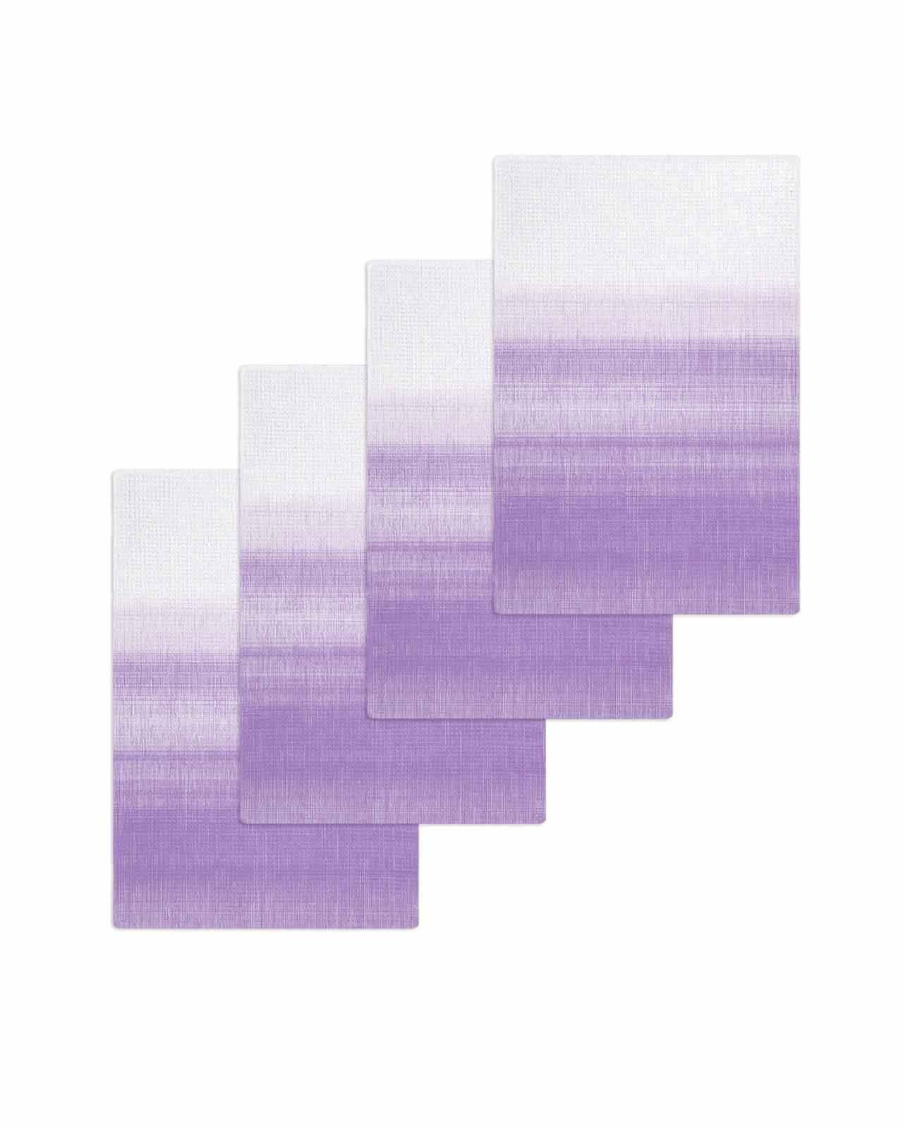 Purple White Ombre Kitchen Dish Towels for Drying Dishes Set of 4, Modern Romantic Gradient ...
