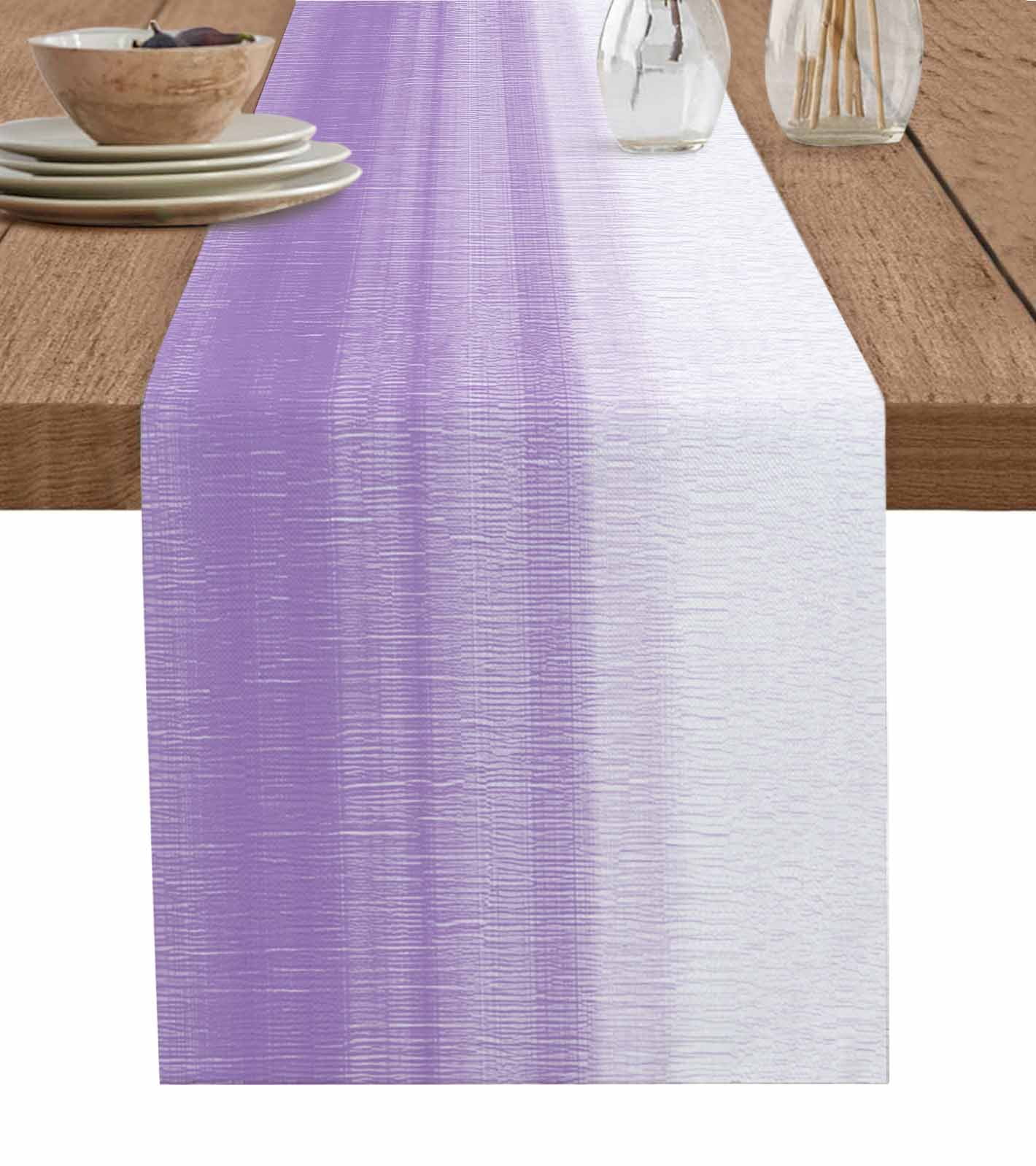 Purple White Ombre Table Runner 72 Inches, Modern Romantic Gradient ...