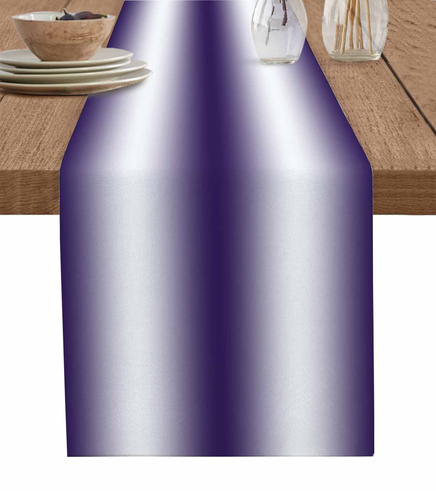 Purple White Ombre Table Runner 90 Inches, Retro Rustic Minimalist ...