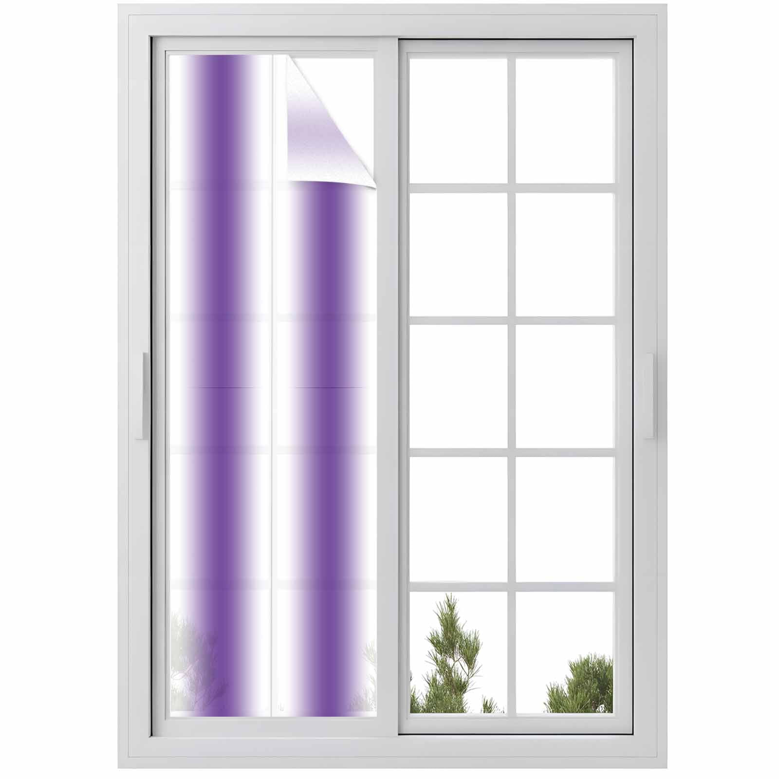 Purple White Ombre Window Privacy Film, Modern Abstract Art Farmhouse ...