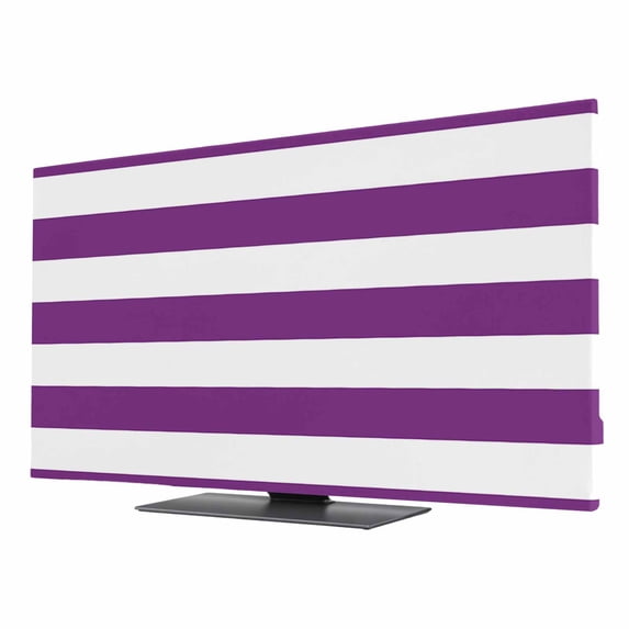 Purple White TV Dust Cover 65 Inch, Stripe Computer Monitor Cover ...