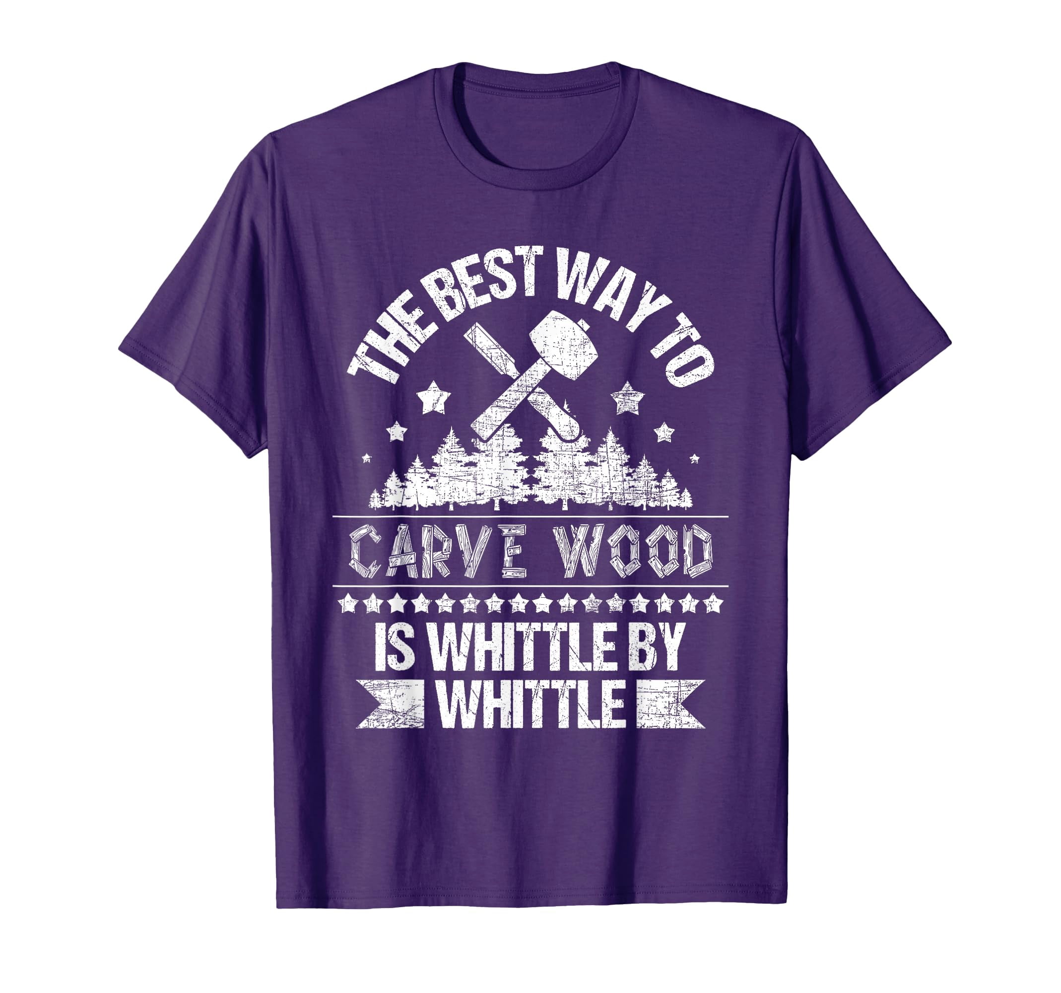 Purple Whittle by Whittle Woodworker T-Shirt with Axes and Trees Design ...