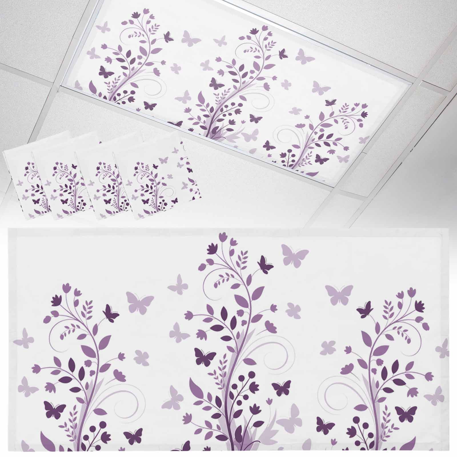 Purple Wildflowers Fluorescent Light Covers Watercolor Spring Country ...