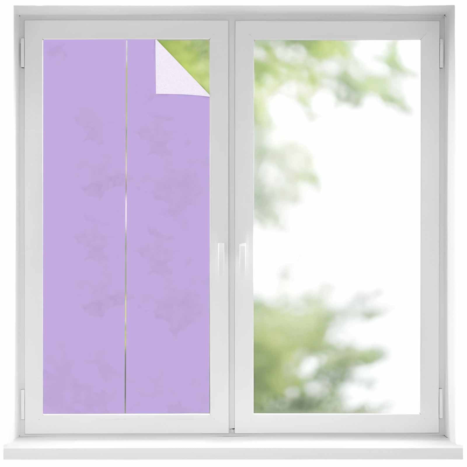 Purple Window Privacy Film, Modern Pure Lavender Purple Static Cling UV ...