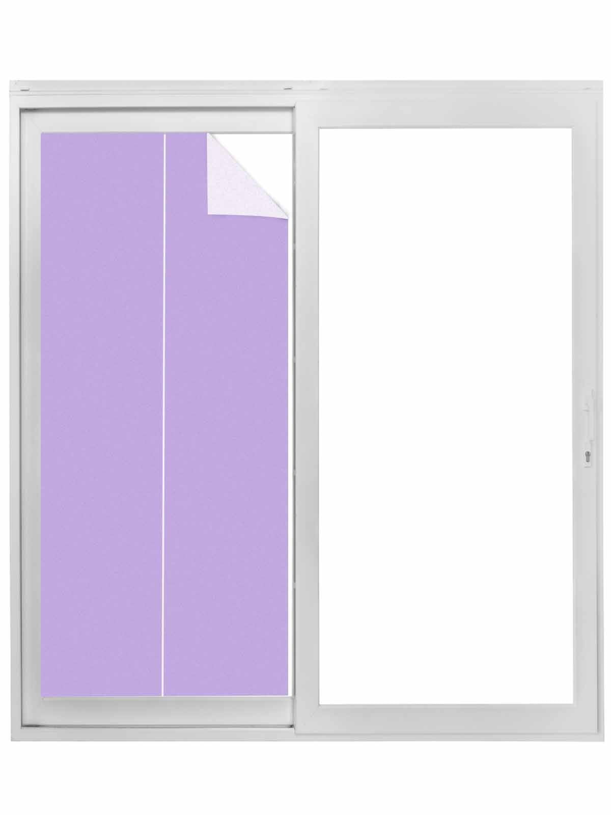 Purple Window Privacy Film, Modern Pure Lavender Purple Static Cling UV ...