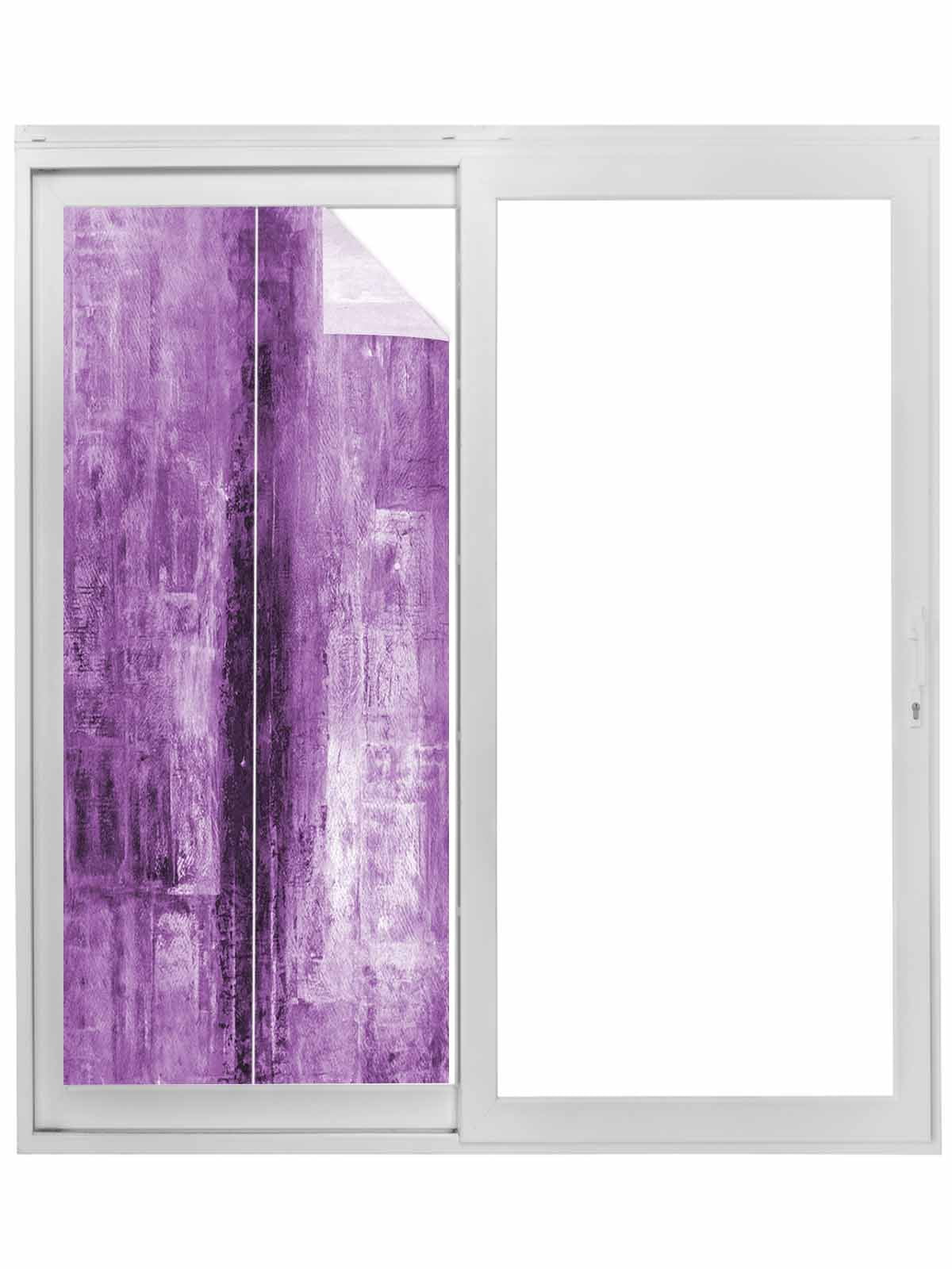 Purple Window Privacy Film, Retro Oil Painting Modern Abstract Art ...