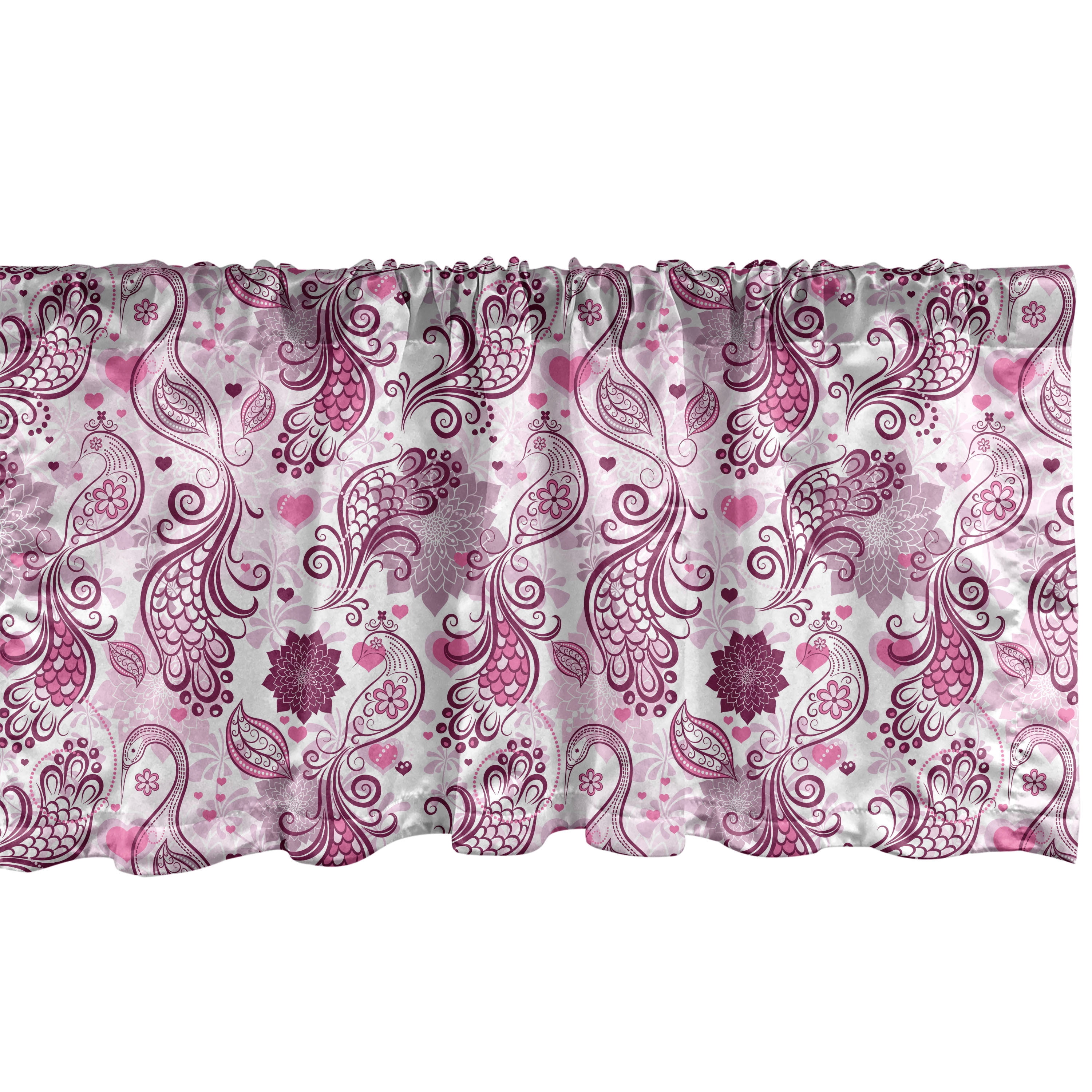 Purple Window Valance, Scales Swirls and Hearts in Romantic Depiction ...