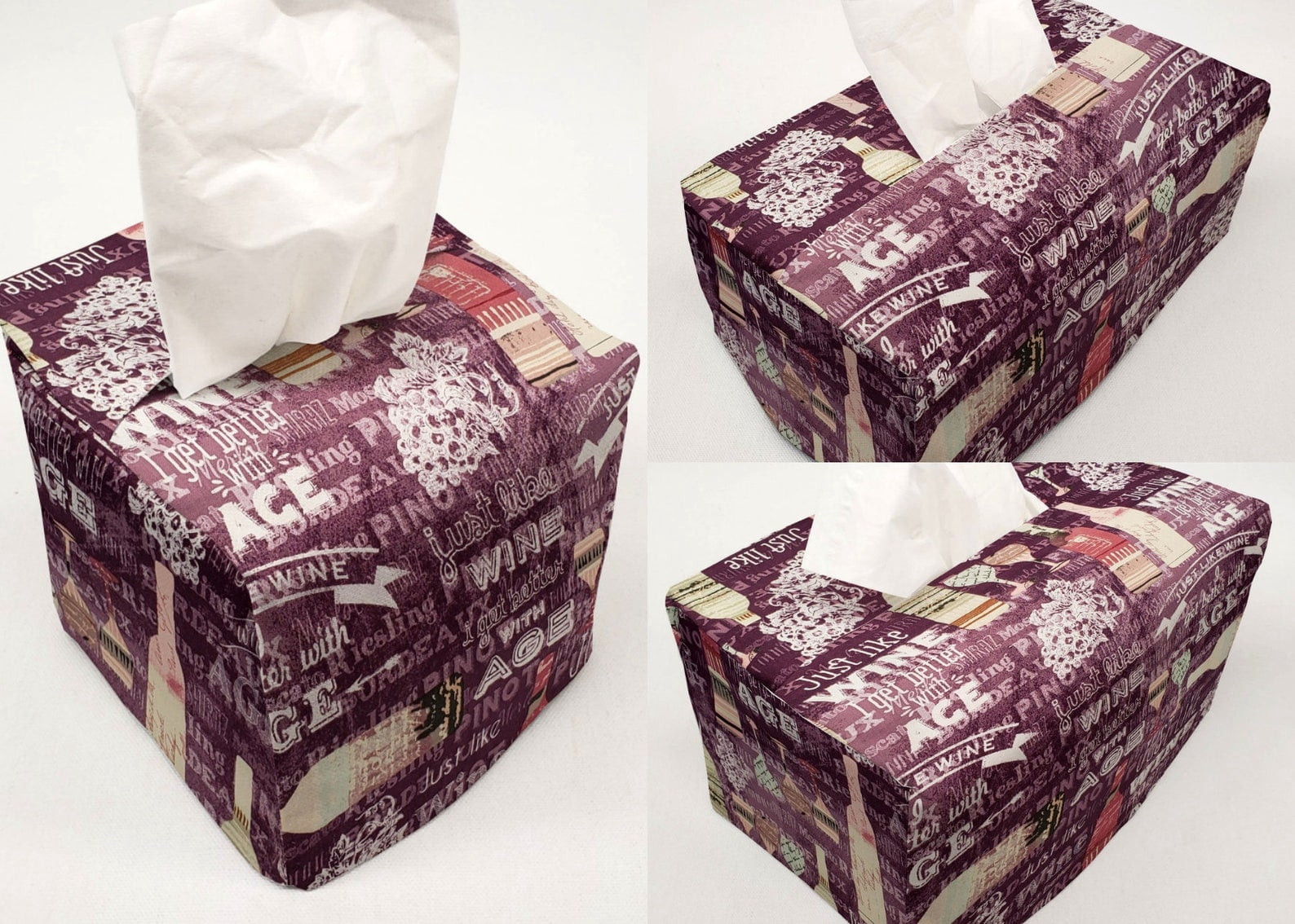 Purple Wine Tissue Box Cover by Penny's Needful Things (Tall Rectangle ...