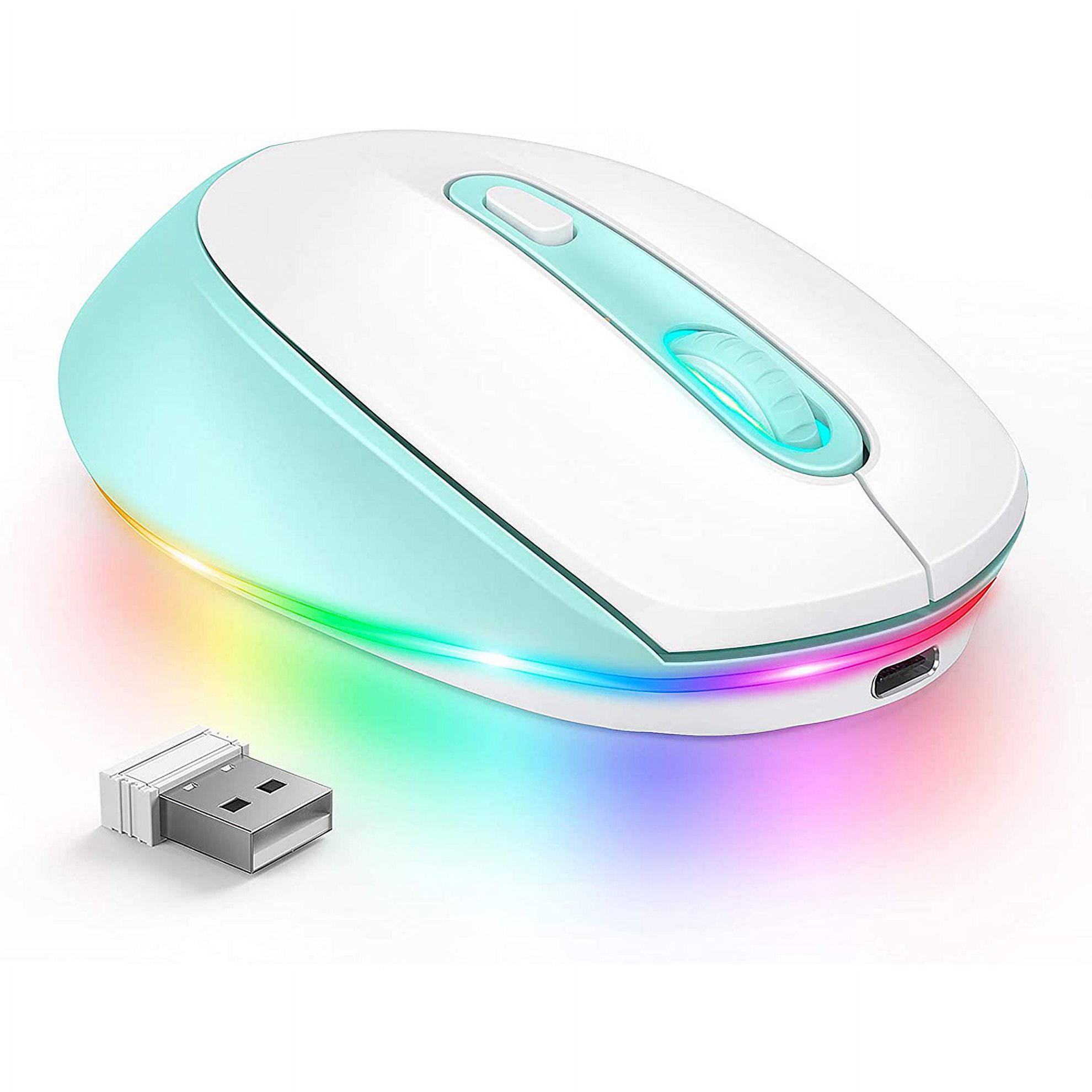 Purple Wireless Mouse Rechargeable Mouse for Laptop Small Cordless Mice ...