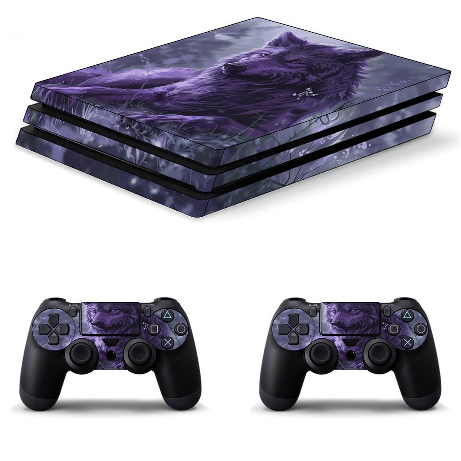 Purple Wolf PS4/PS4 Pro/PS4 Slim Skin Sticker For Console And ...