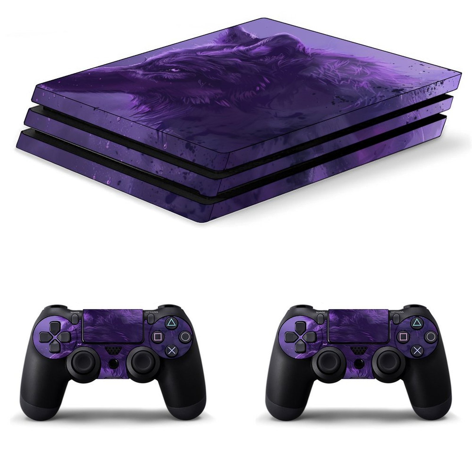 Purple Wolf PS4/PS4 Pro/PS4 Slim Skin Sticker For Console And ...