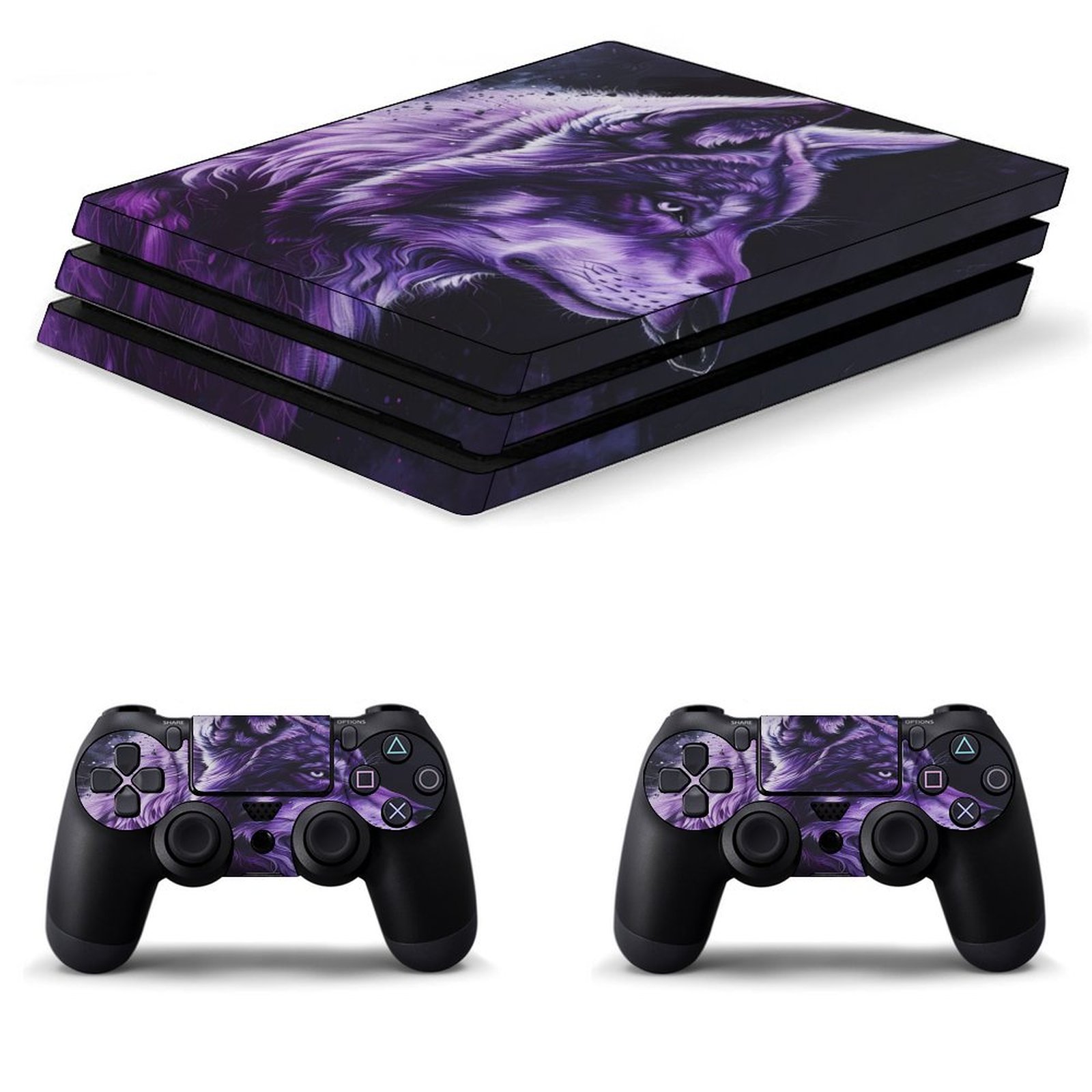 Purple Wolf PS4/PS4 Pro/PS4 Slim Skin Sticker For Console And ...