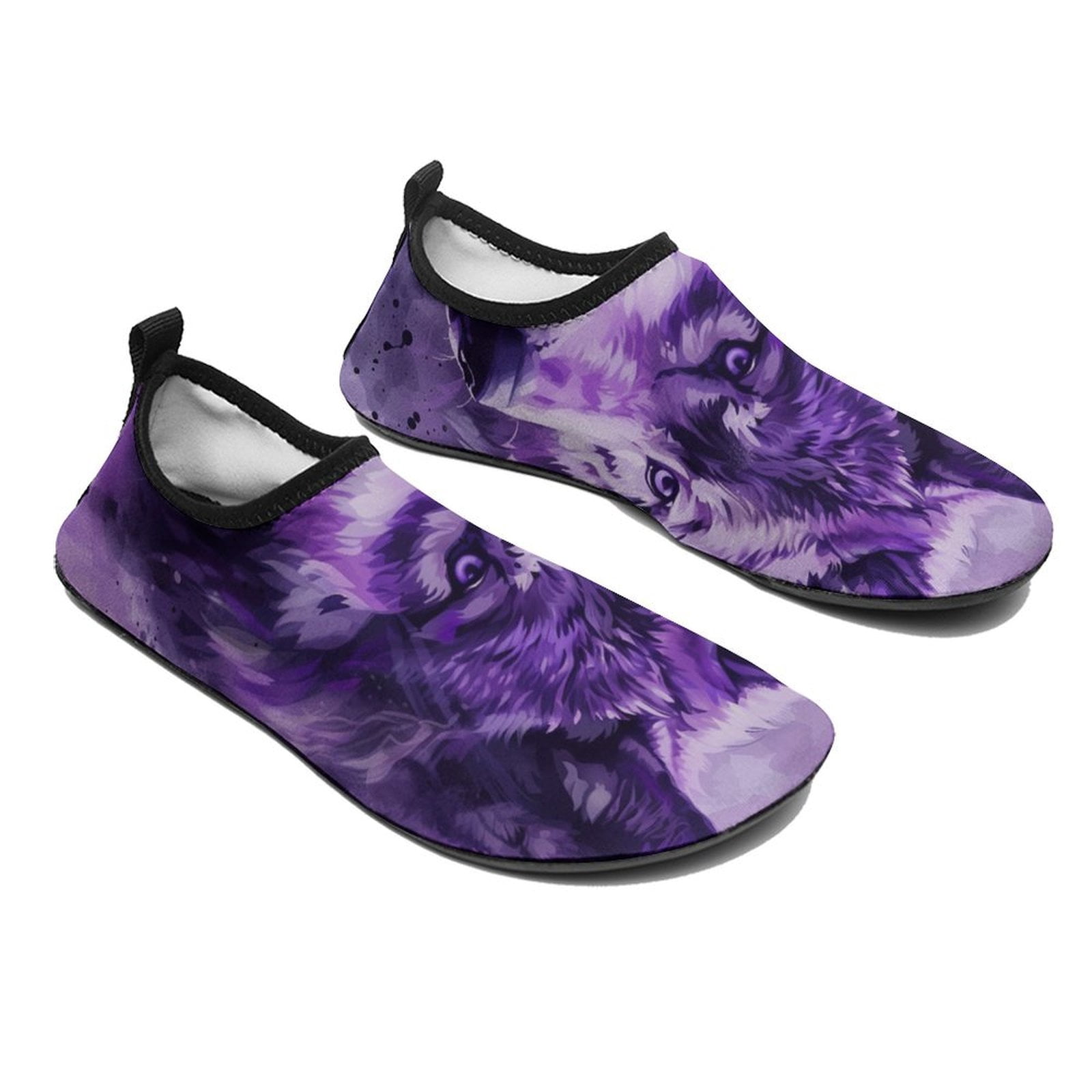 Purple Wolf Water Shoes Beach Slip-on Shoes for Men Women Swim Pool ...