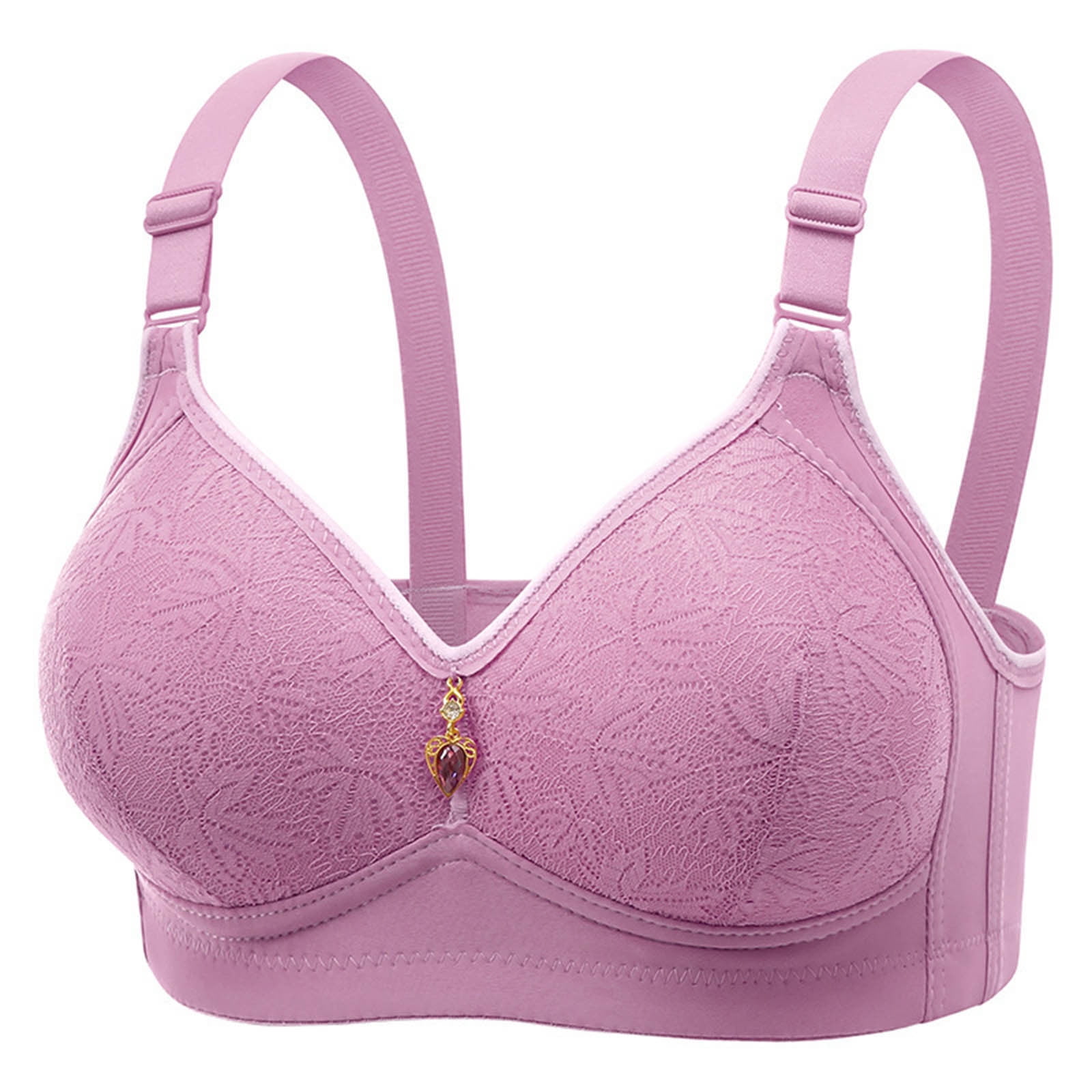 Purple Women Button Slip Bralette for Women Spandex Embroidered Print ...